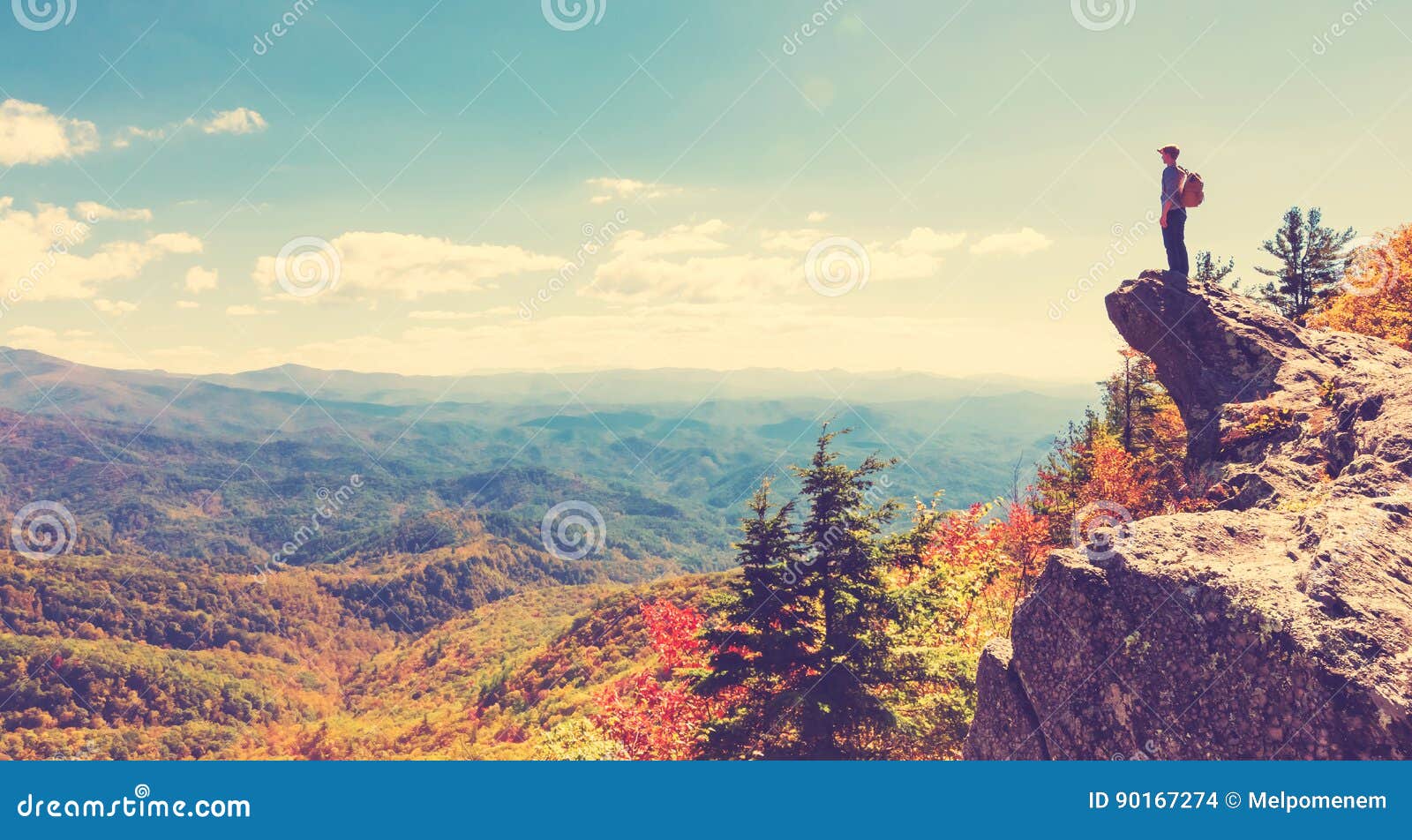 Man Walking on the Edge of a Cliff Stock Photo - Image of peak ...