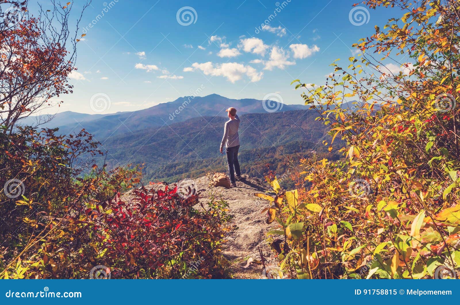 Man Walking on the Edge of a Cliff Stock Image - Image of adventure ...