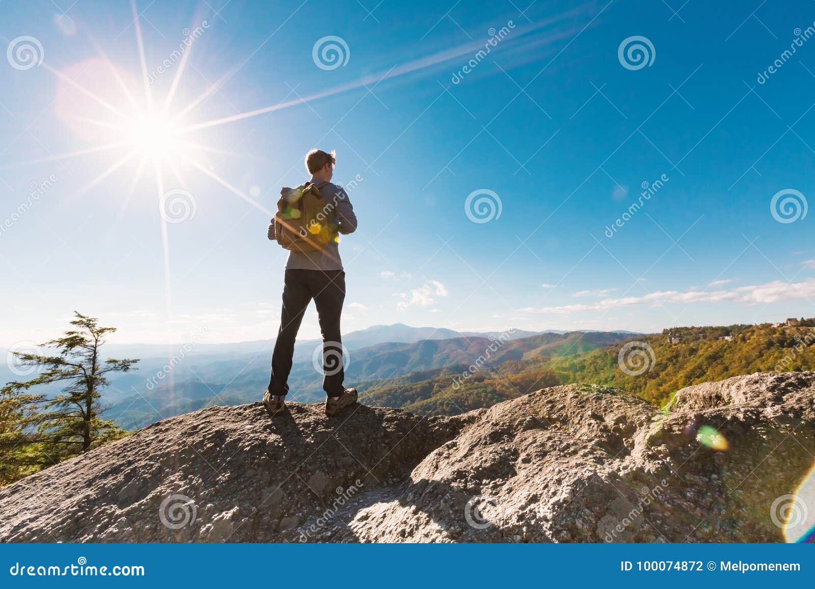 Man Walking on the Edge of a Cliff Stock Photo - Image of overlook ...