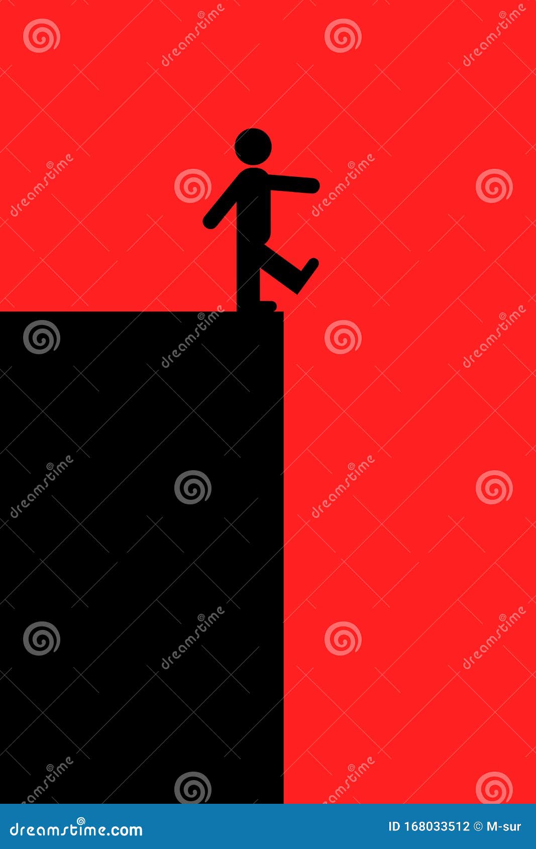 Man is Walking on the Edge, Danger and Threat of Falling Down from ...