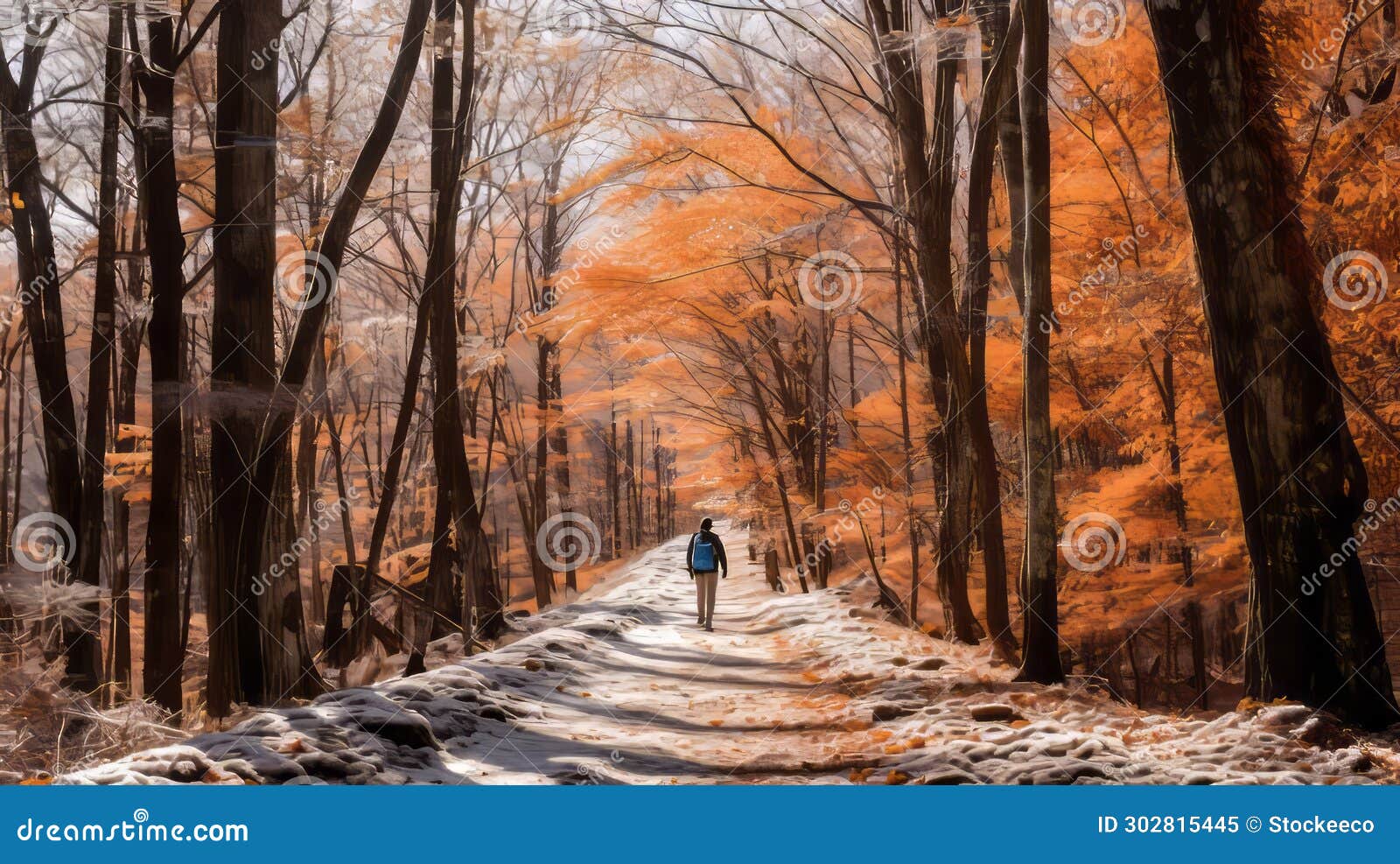 Autumn Forest Trail: a Walk in the Style of Light Orange and Bronze ...