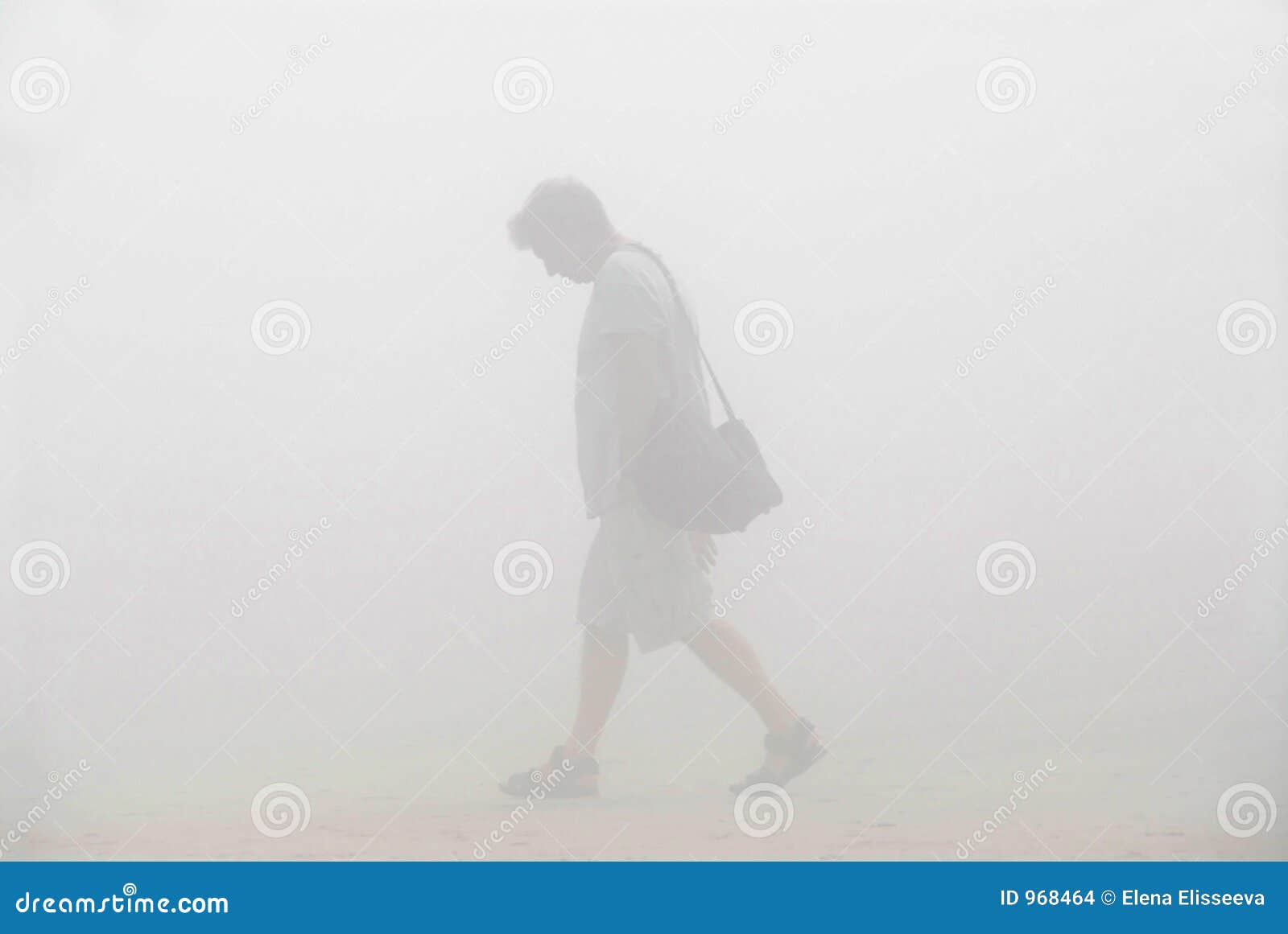 Man walking in a fog stock photo. Image of future, concept - 968464