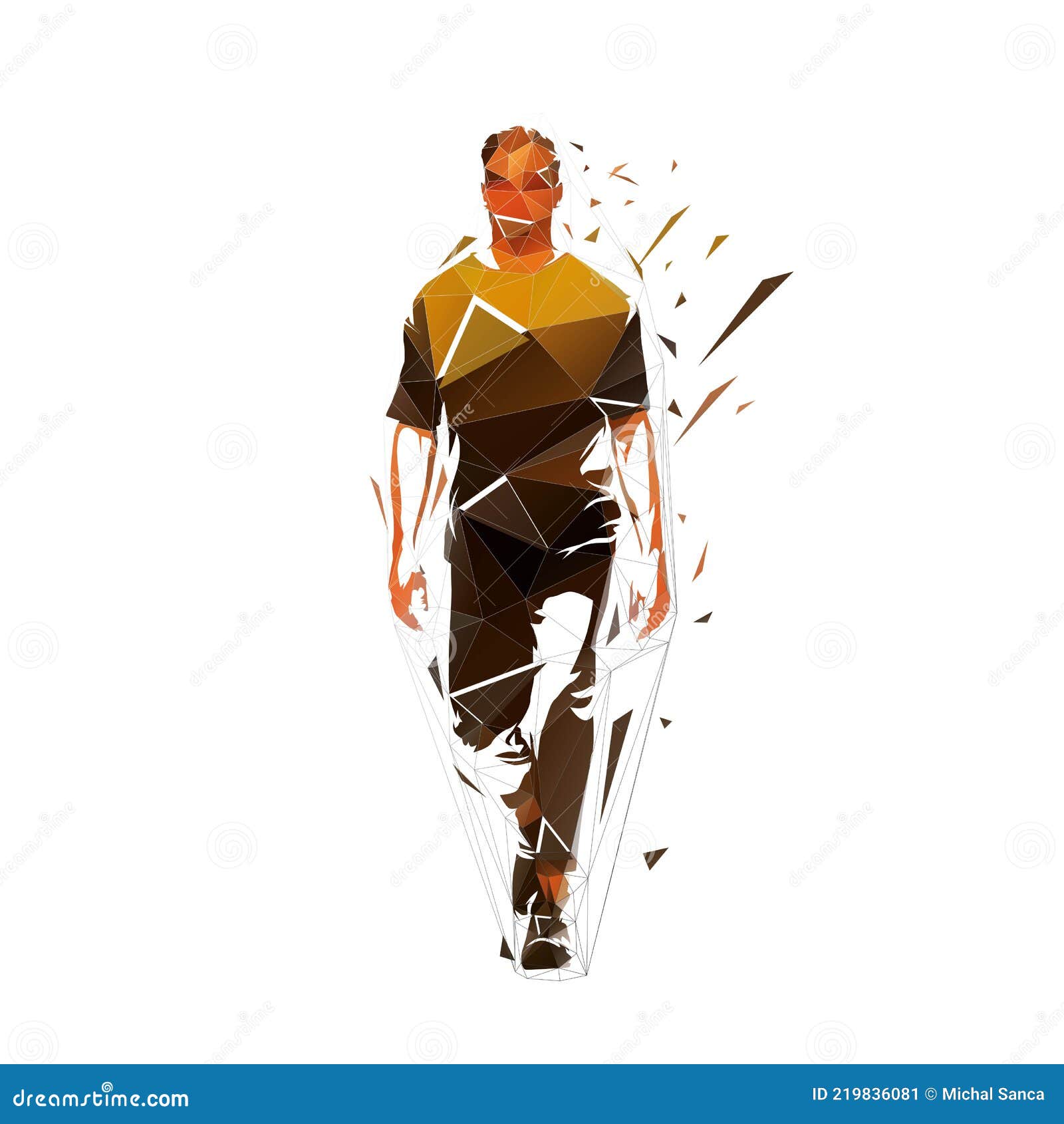 Man Walking Forward, Low Polygonal Vector Illustration from Triangles ...