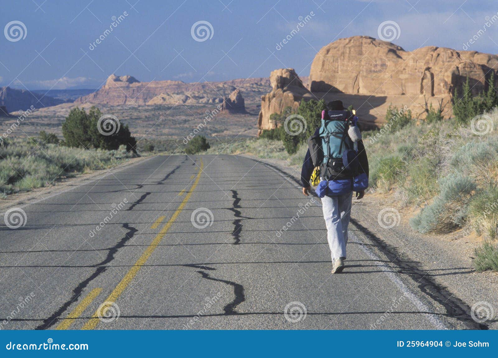 A Man Walking on the Highway, Editorial Stock Image - Image of trek ...