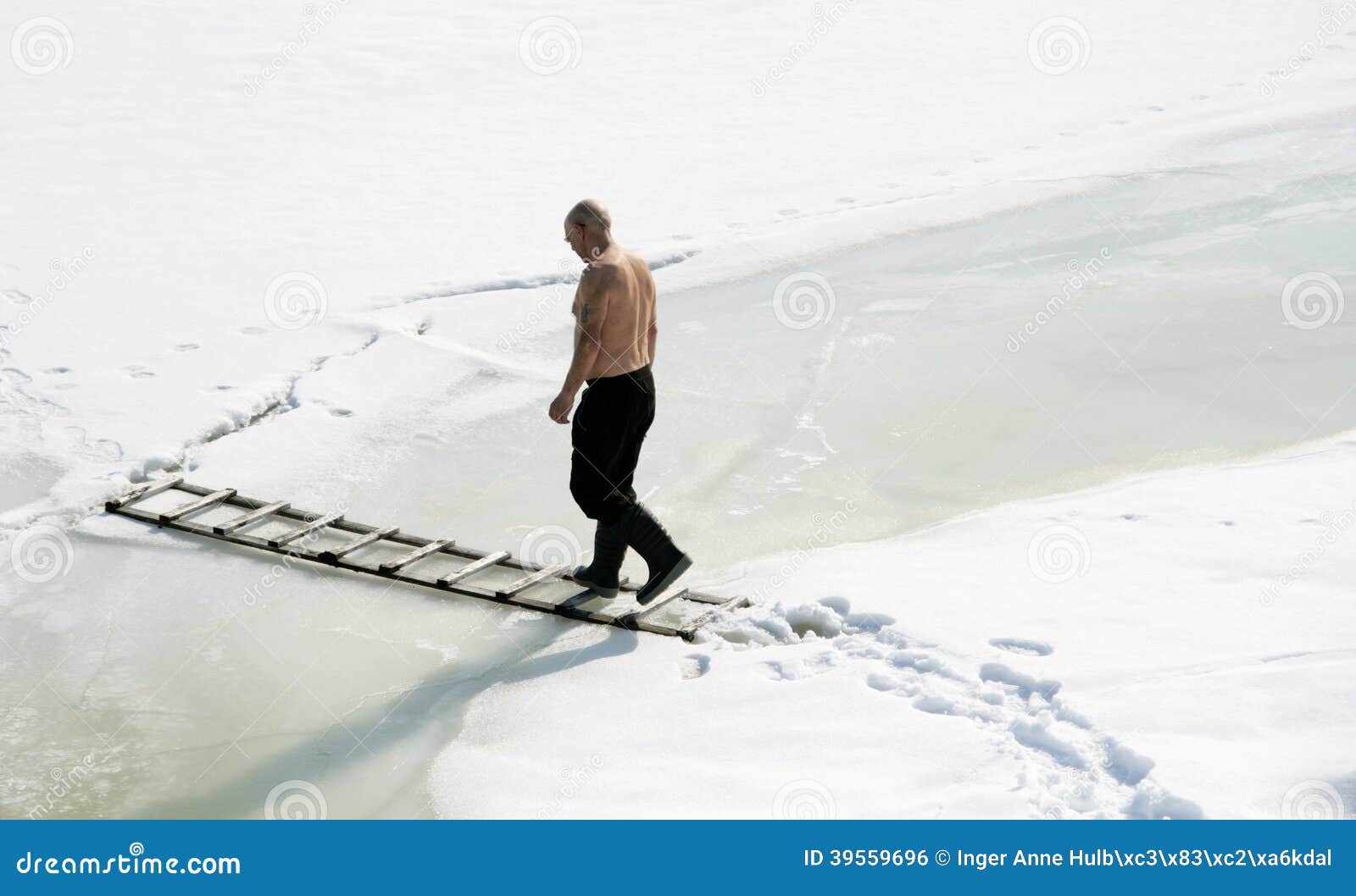 Man walking on ice stock photo. Image of senior, melting - 39559696
