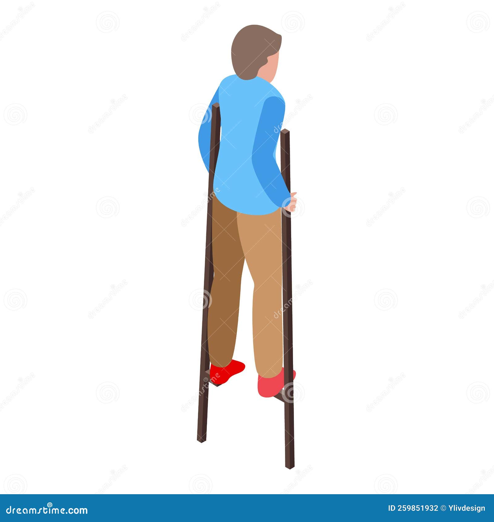 Man Walking Icon Isometric Vector. Circus Wooden Stock Illustration ...
