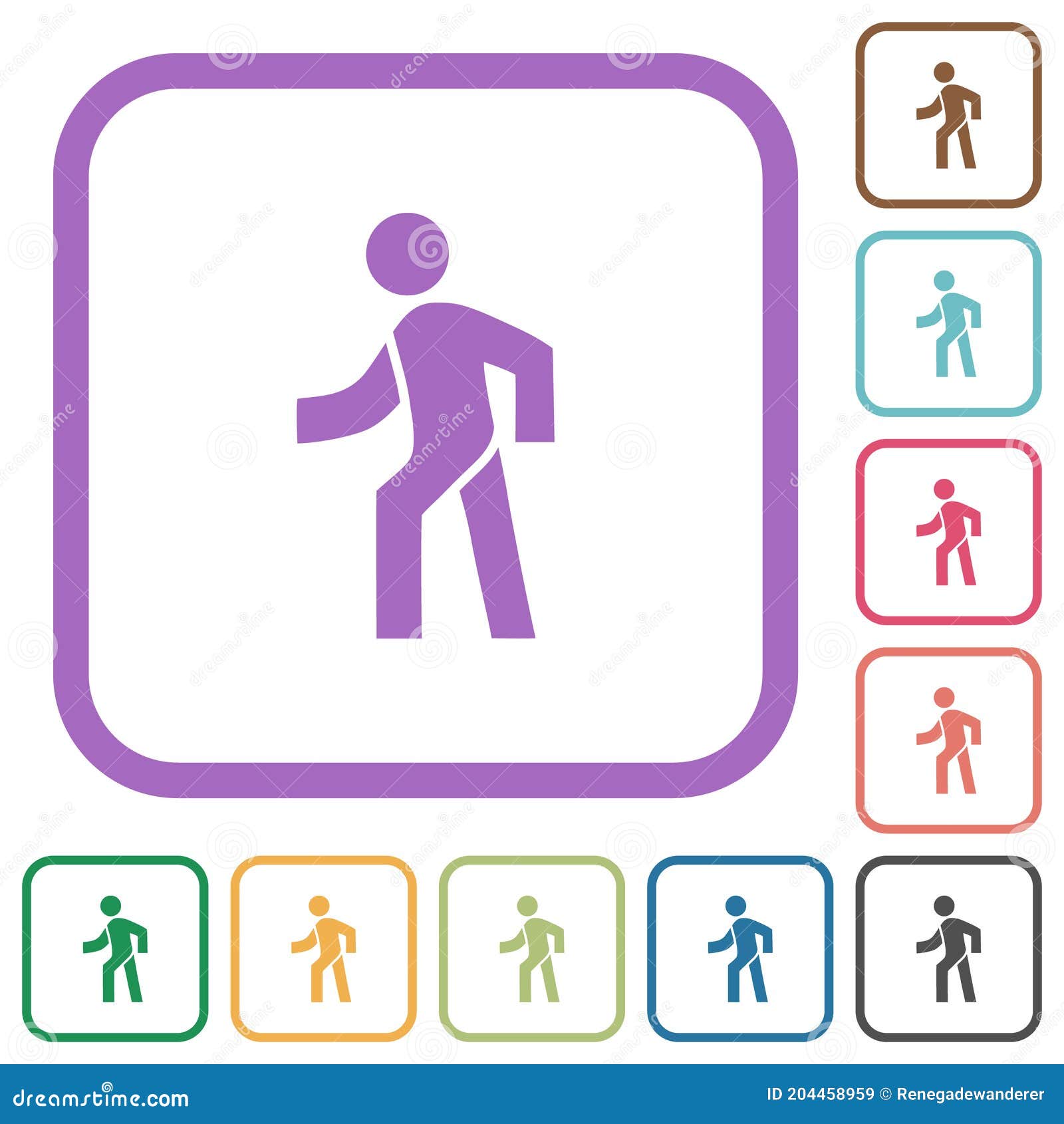 Man Walking Left Simple Icons Stock Vector - Illustration of road ...