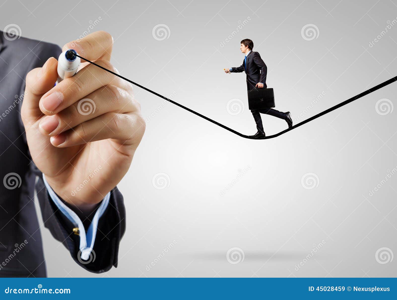 Man walking on line stock image. Image of line, balance - 45028459