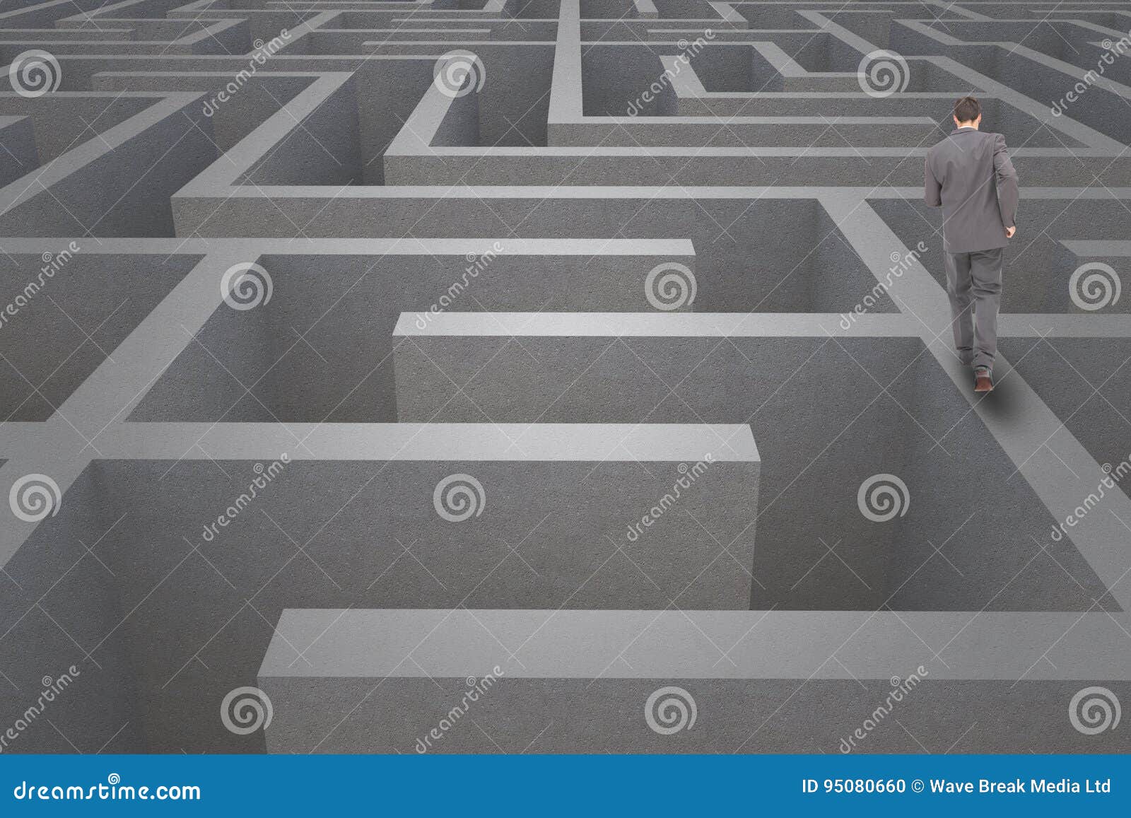 Man walking on a maze stock photo. Image of maze, business - 95080660