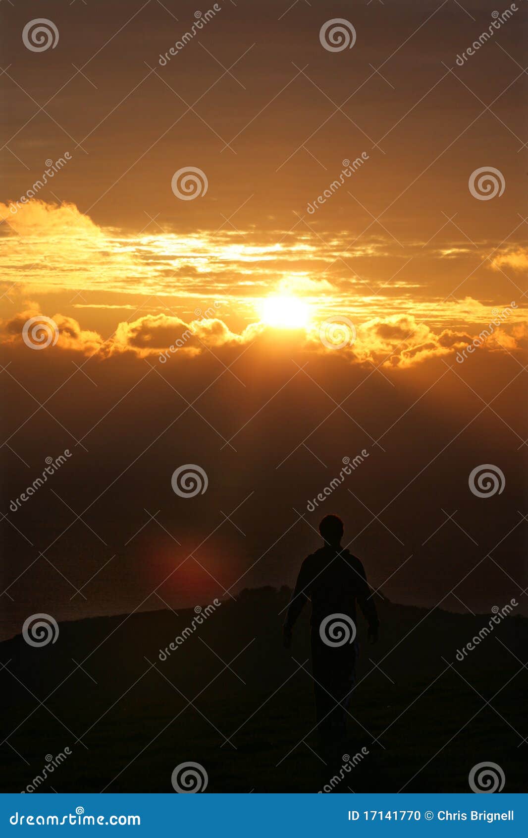 Man Walking Off into Sunset Stock Photo - Image of person, lone: 17141770