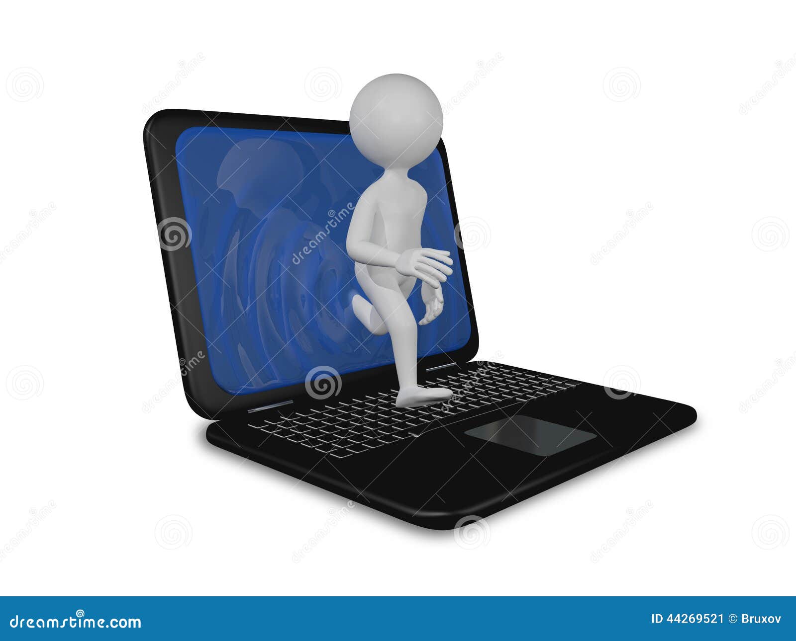 Man Walking Out of the Screen Stock Illustration - Illustration of ...