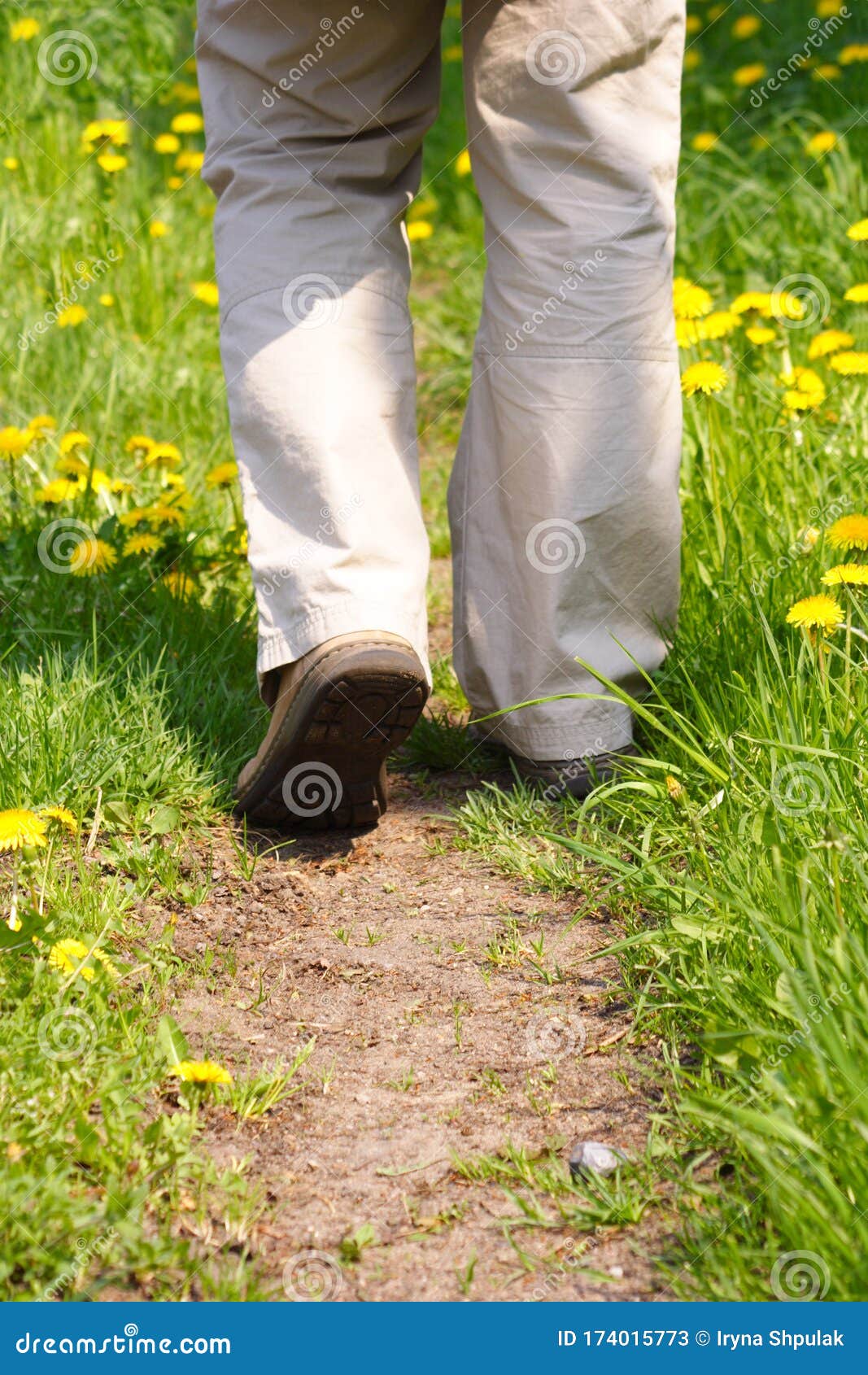A man walking on the path stock image. Image of country - 174015773