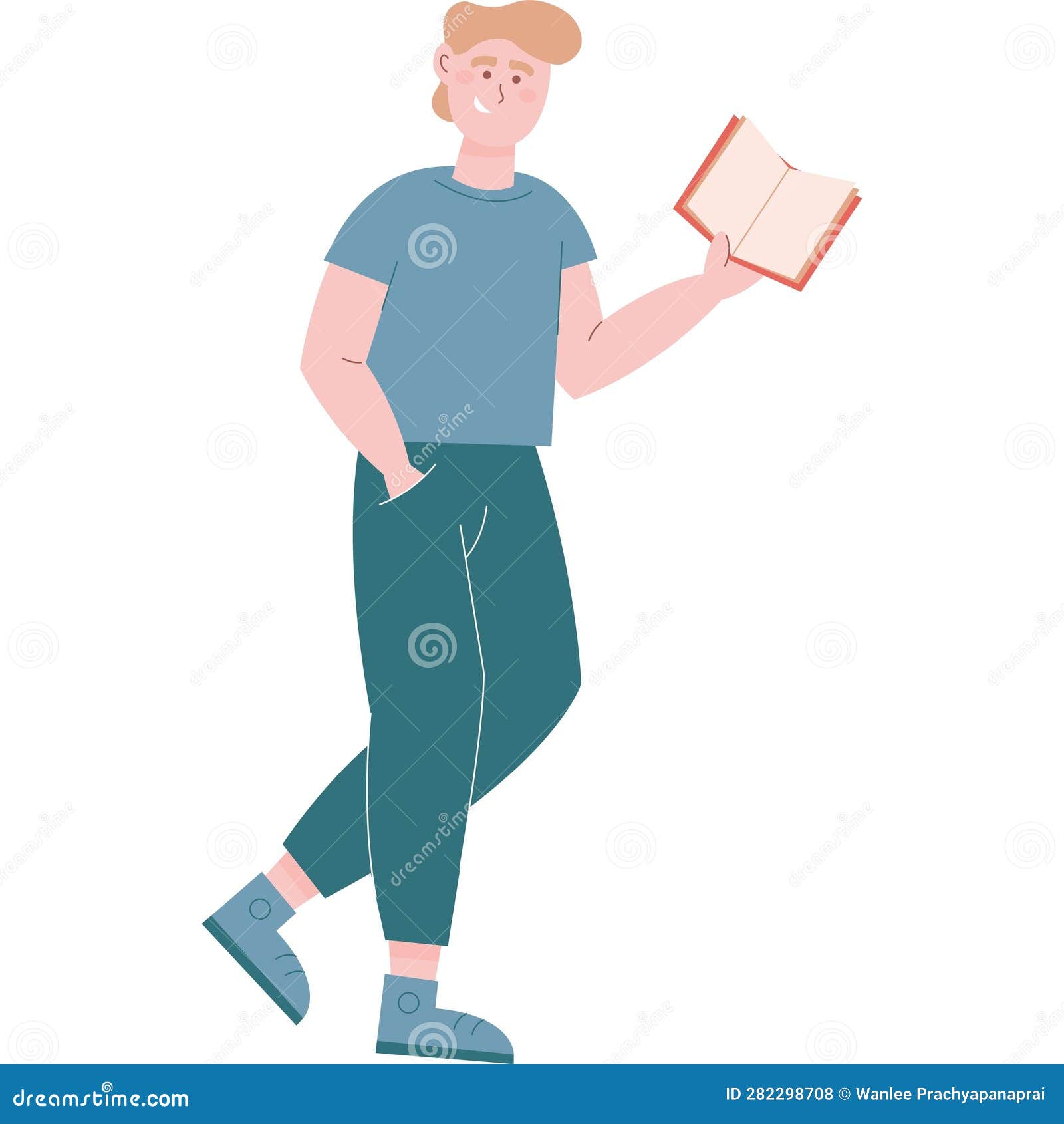Man Walking and Reading Book Vector Icon Stock Vector - Illustration of ...