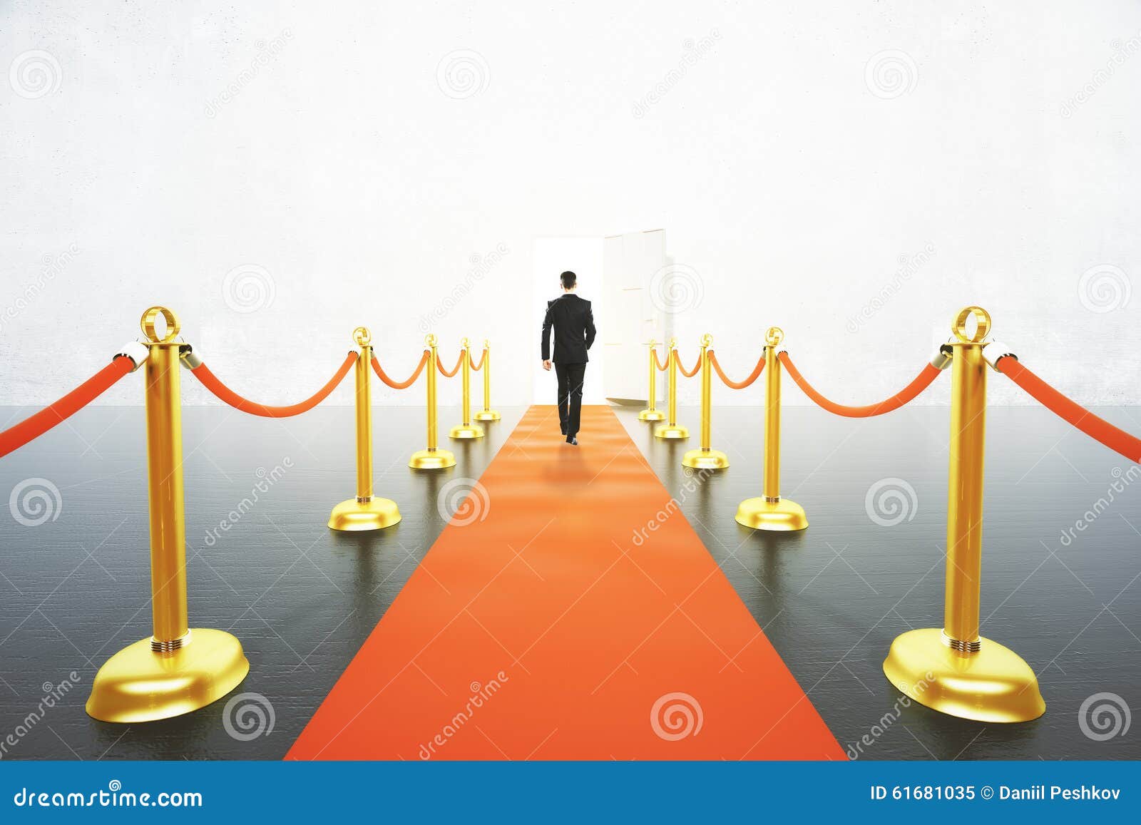 Man Walking on Red Carpet Concept Stock Illustration - Illustration of ...