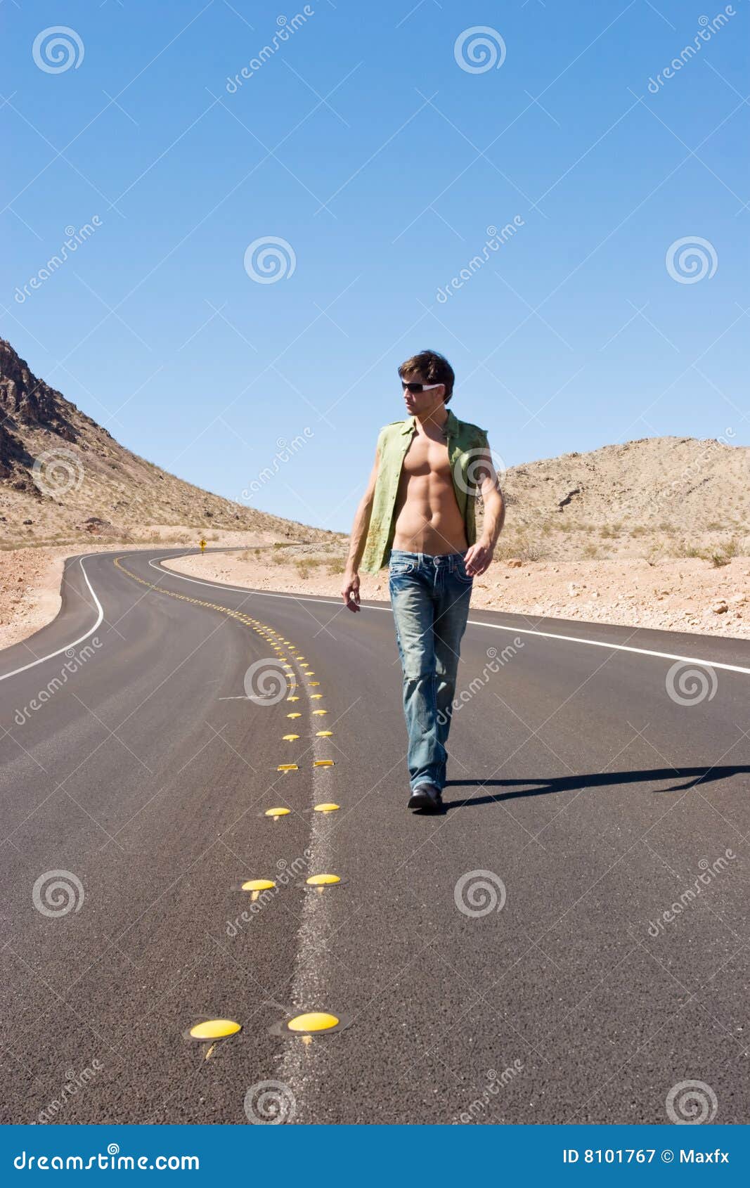Man walking on the road stock image. Image of empty, lane - 8101767