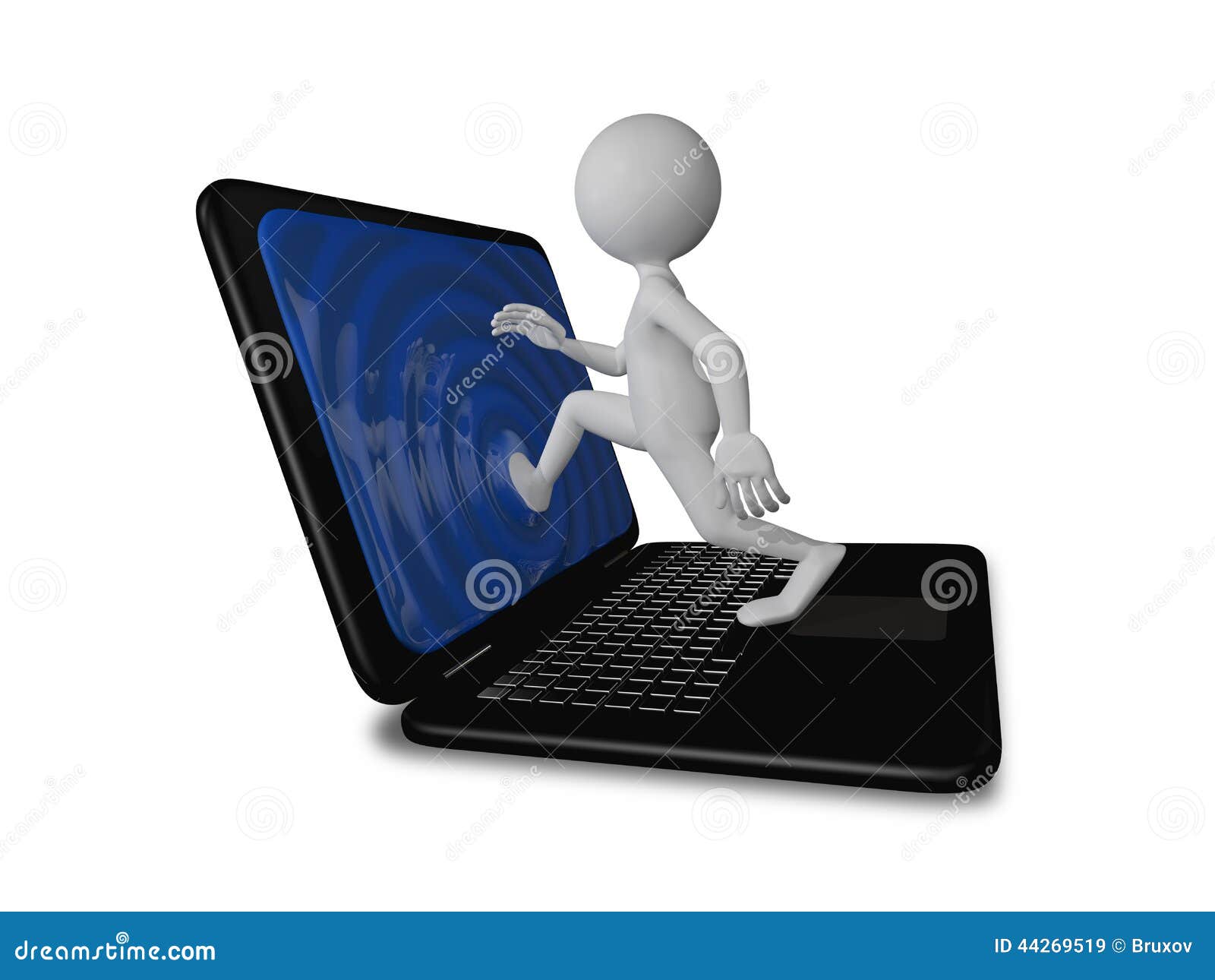 Man walking in the screen stock illustration. Illustration of input ...