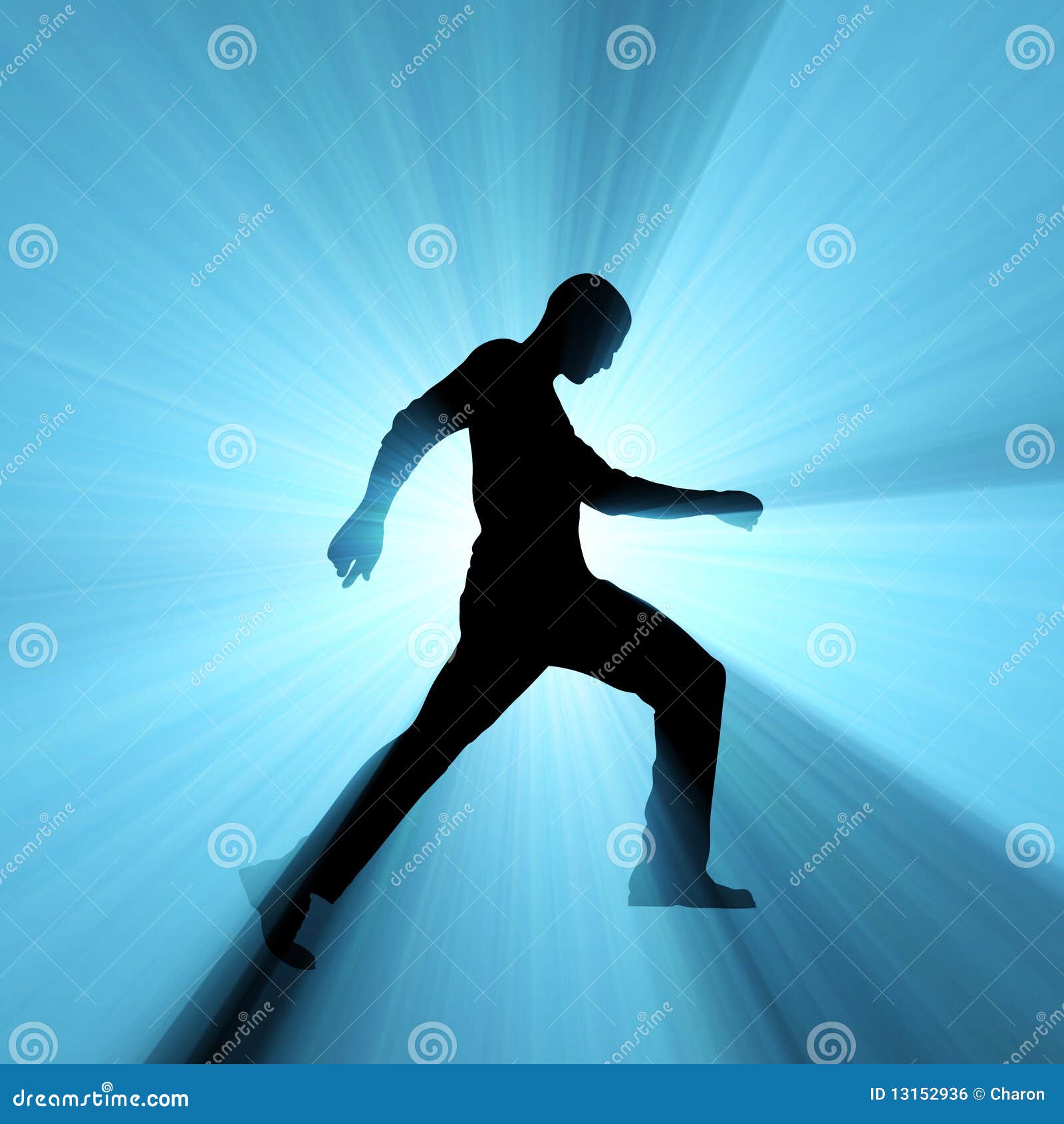 Man Walking Shadow Light Flare Stock Illustration - Illustration of ...