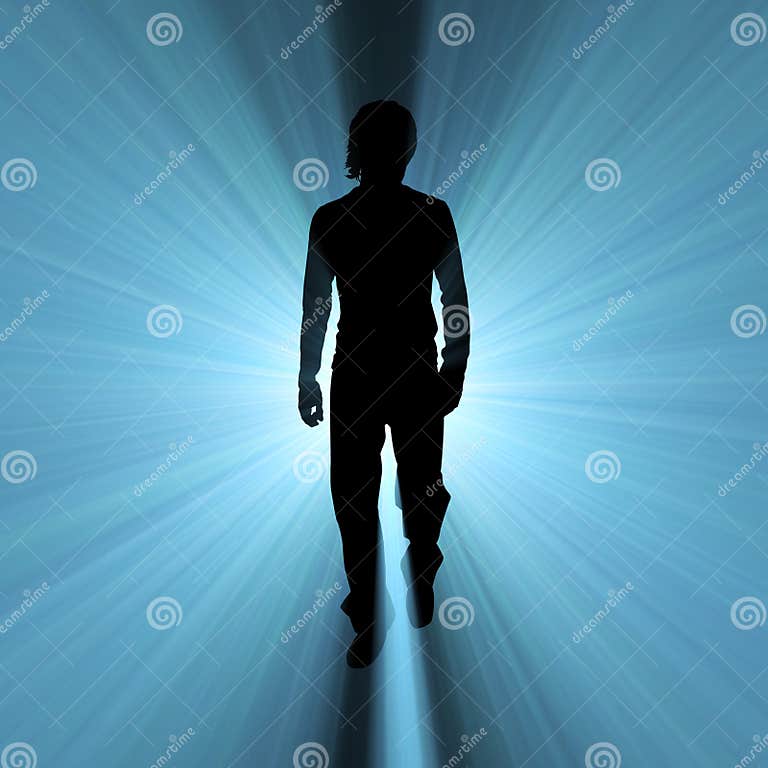 Man Walking Shadow Light Flare Stock Illustration - Illustration of ...