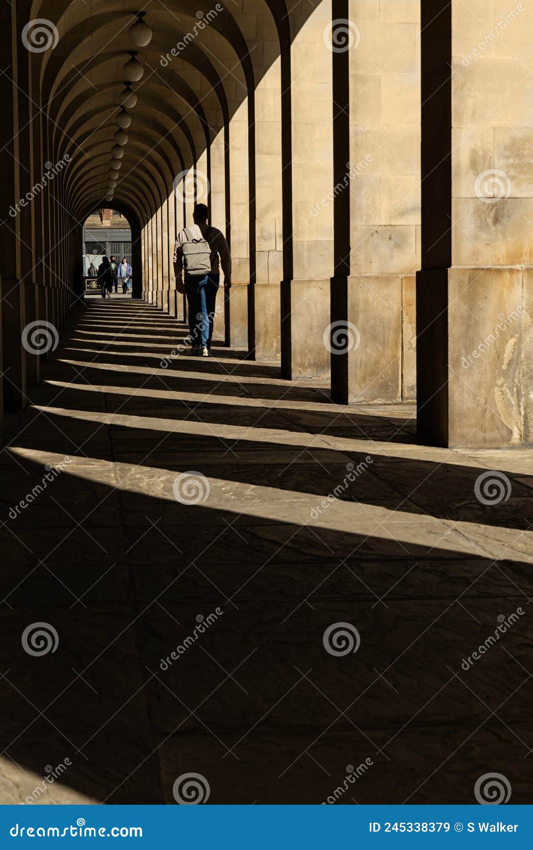 A Man Walking through Shadow and Light. Editorial Stock Image - Image ...