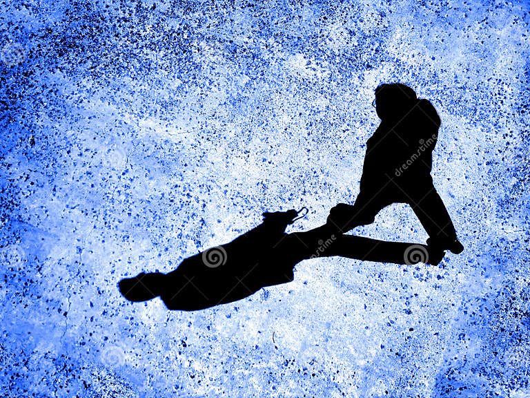 Man Walking with Shadow stock photo. Image of hard, hiking - 208546642