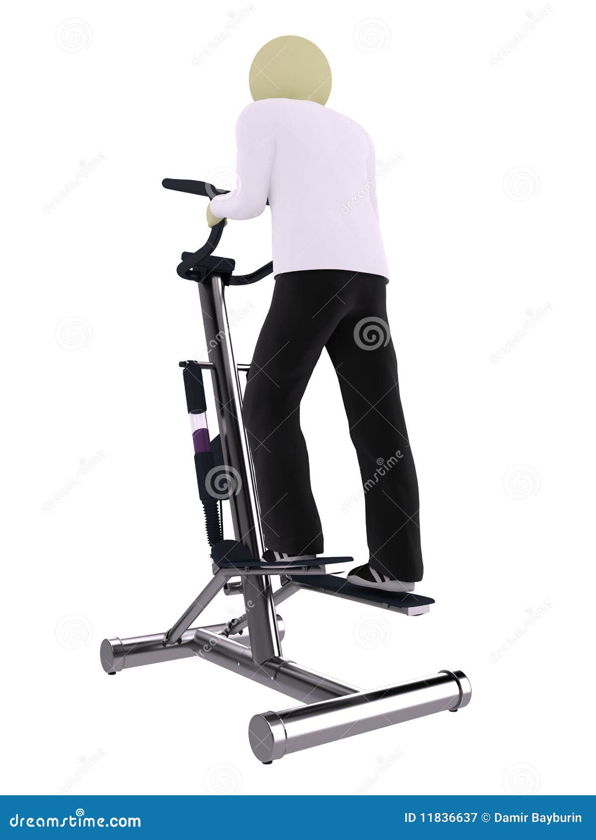 Man on walking simulator stock illustration. Illustration of success ...