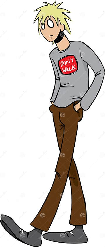 Man walking slow stock vector. Illustration of hair, legs - 9006518