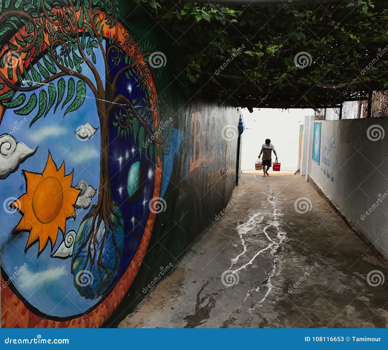 A Man Walking in a Small Path Stock Image - Image of fall, beautiful ...