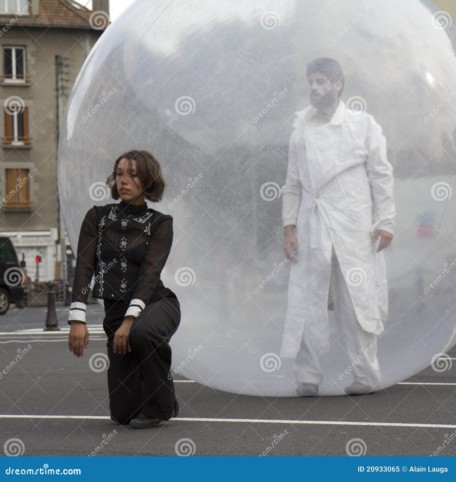 Man walking in a sphere editorial image. Image of inside - 20933065