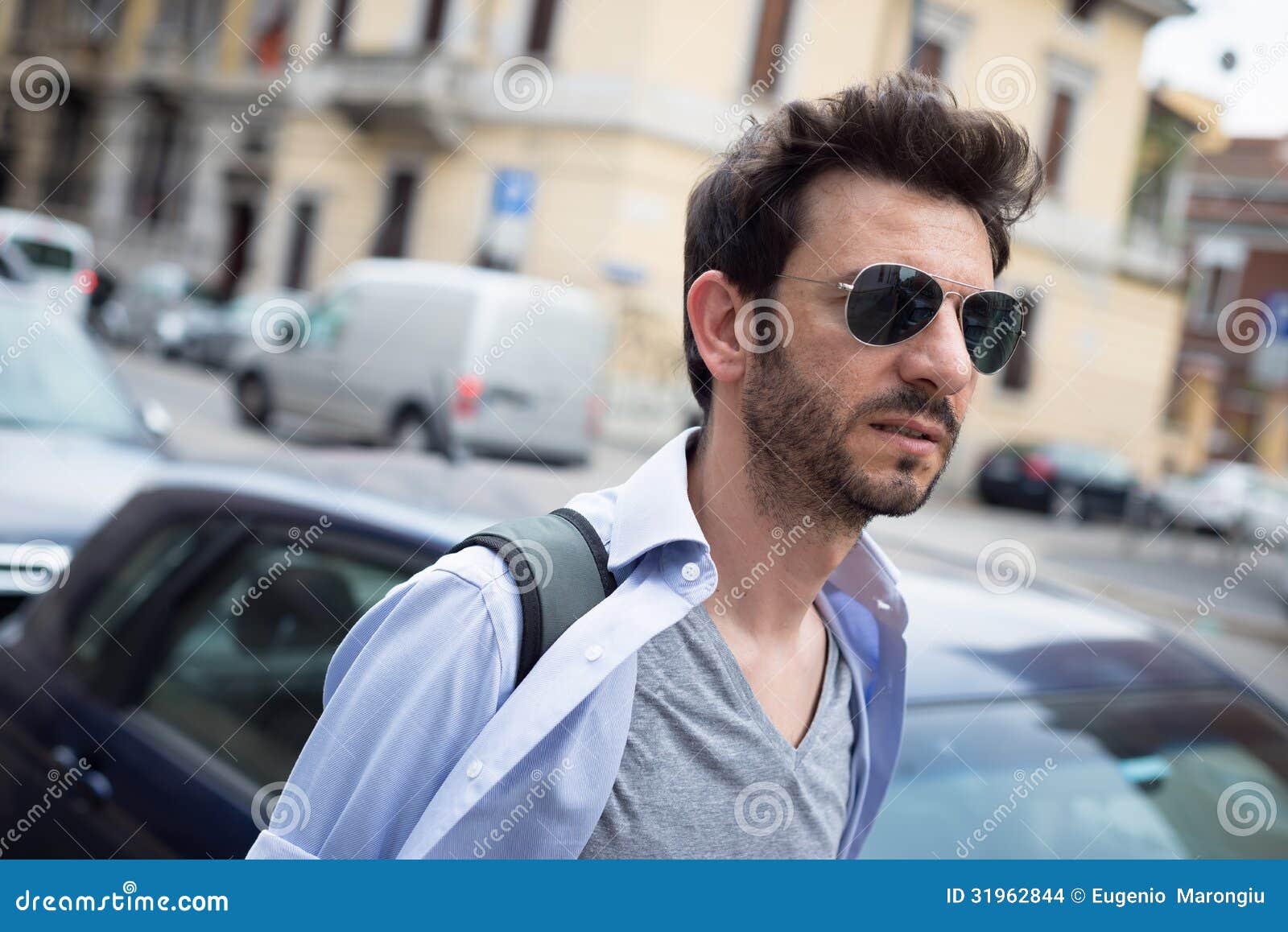 Man walking in the street stock photo. Image of contemporary - 31962844