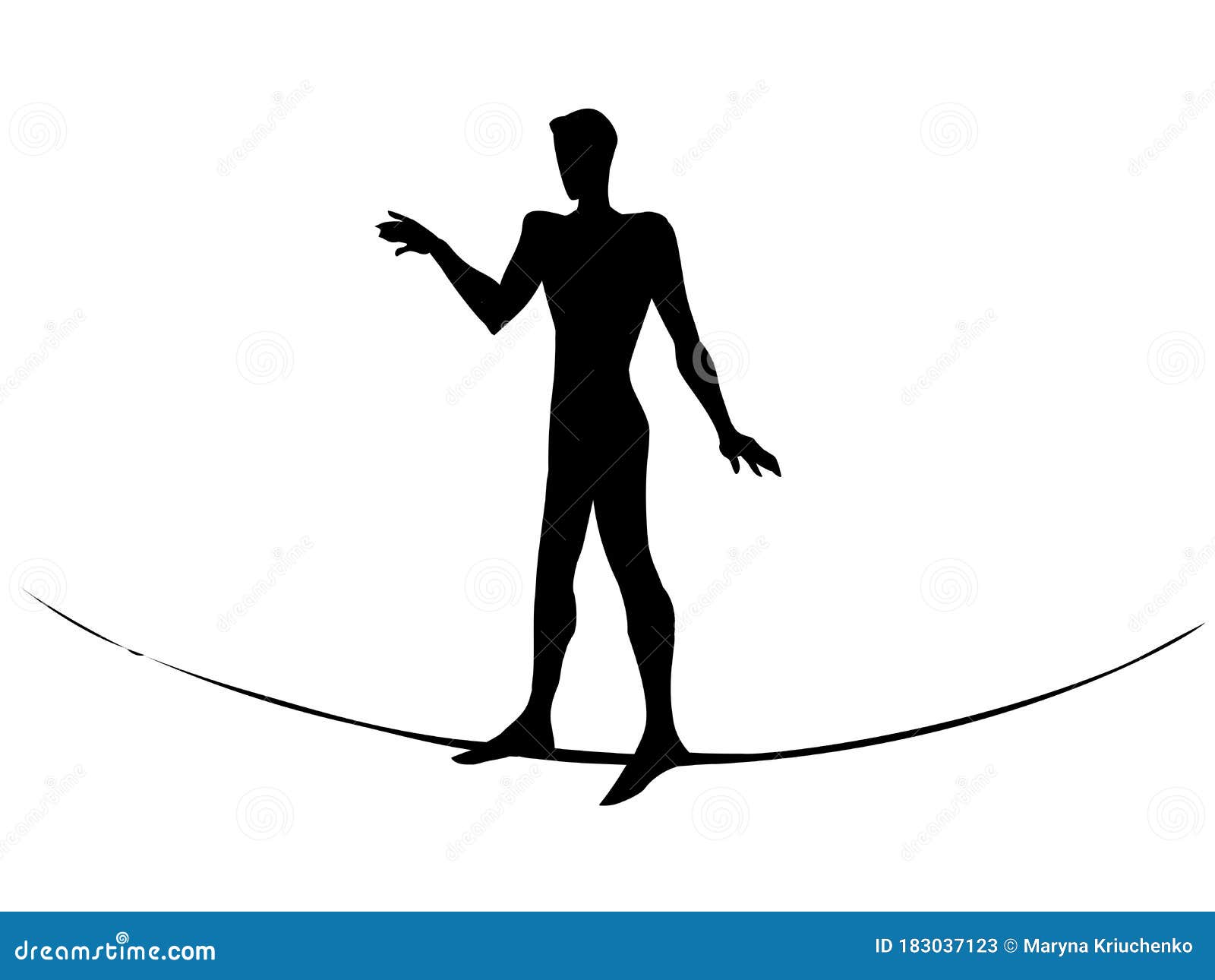 A Man is Walking on a Tightrope. Vector Drawing Stock Vector ...