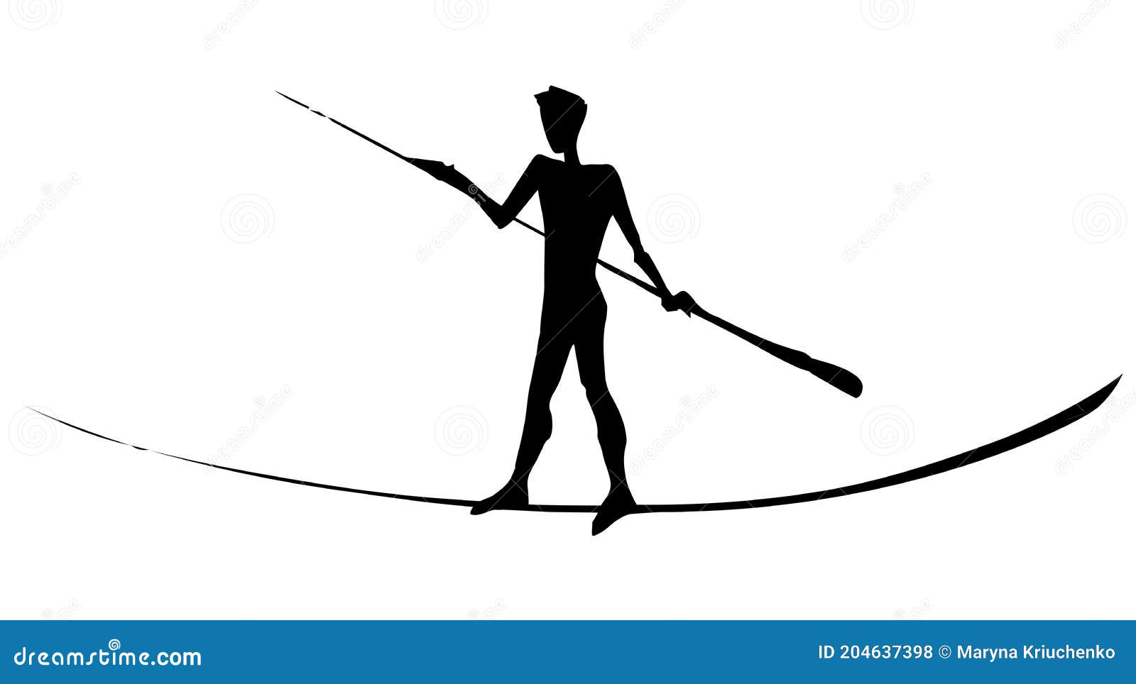 A Man is Walking on a Tightrope. Vector Drawing Stock Vector ...