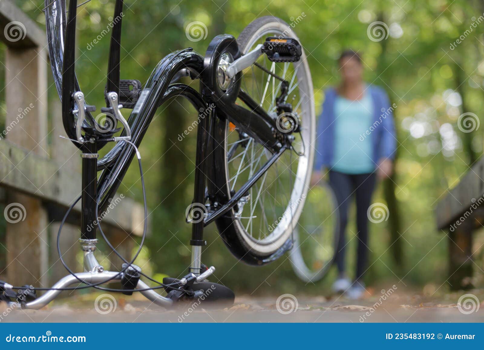 Man Walking Towards Broken Down Bicycle Stock Photo - Image of fitness ...