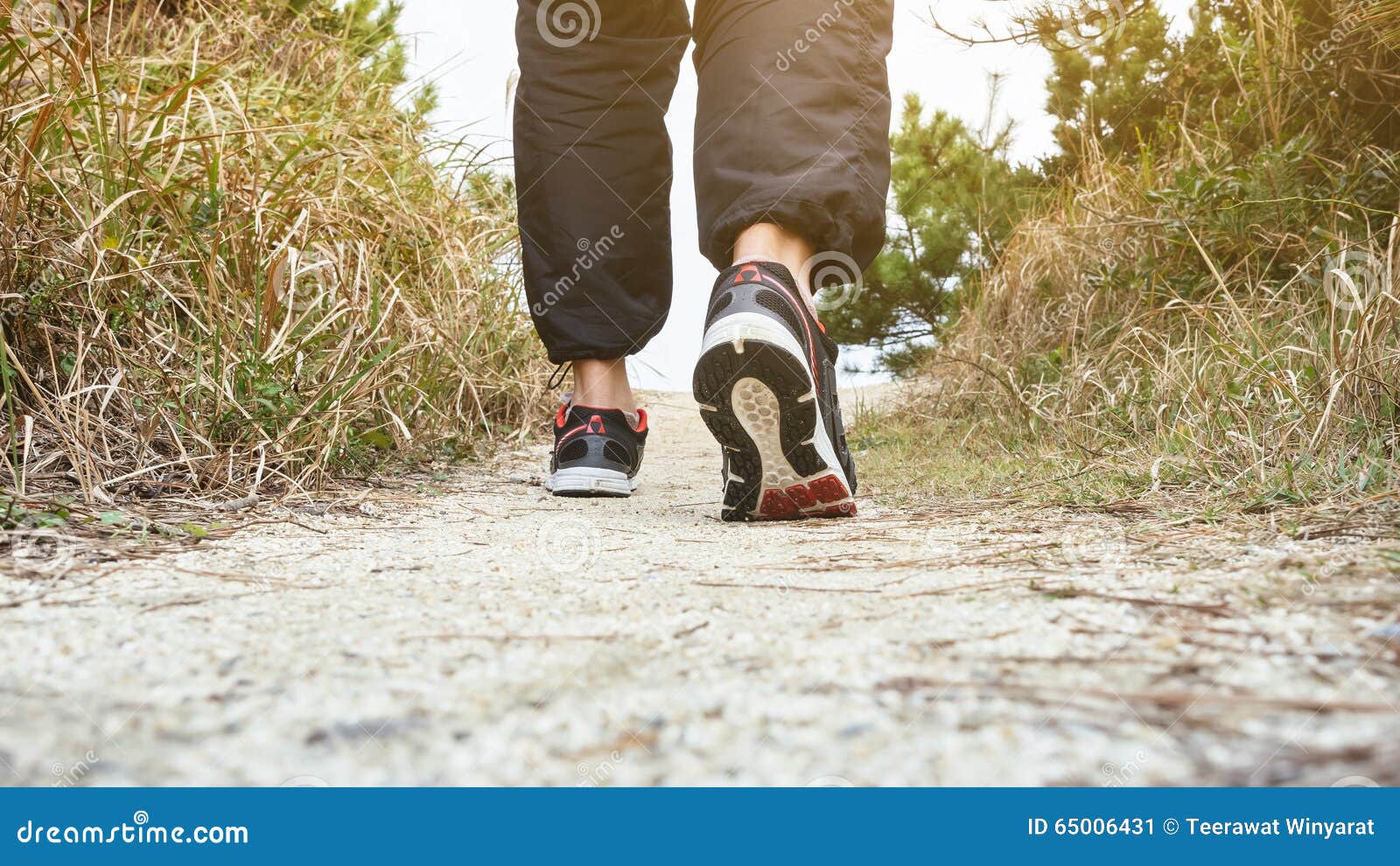 Man Walking on Trail Track Outdoor Jogging Exercise Stock Image - Image ...