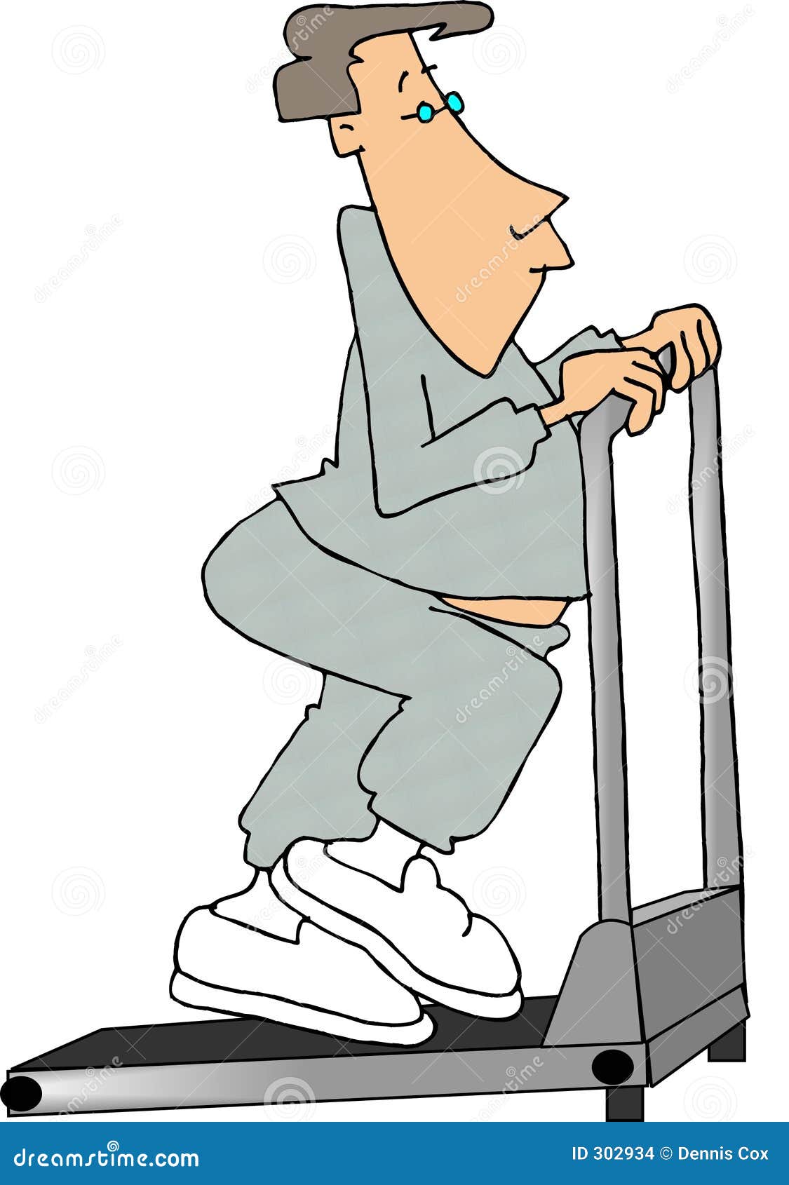 Man walking on a treadmill stock illustration. Illustration of walk ...