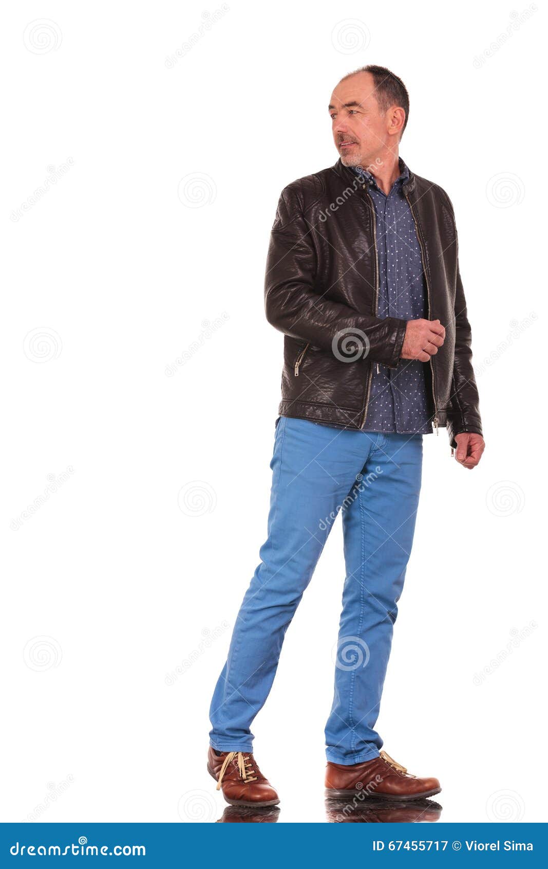 Man Walking and Turning in Studio Stock Image - Image of caucasian ...