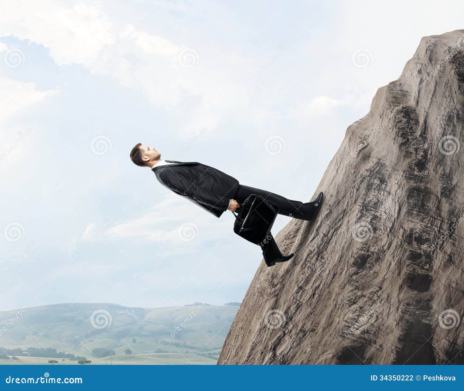 Man walking up stock photo. Image of rocky, outdoor, hill - 34350222