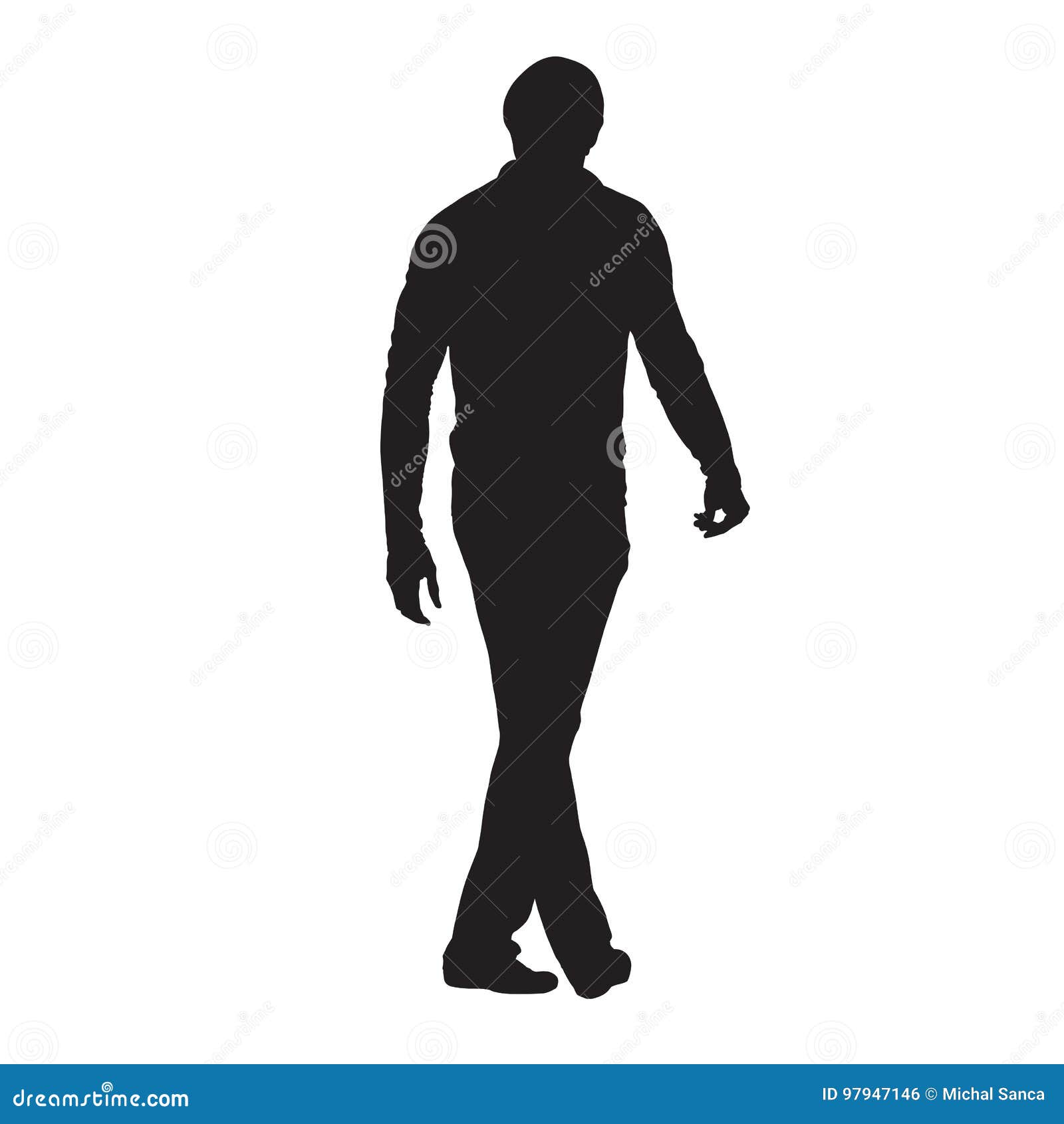 Man Walking Vector Silhouette Stock Vector - Illustration of male ...