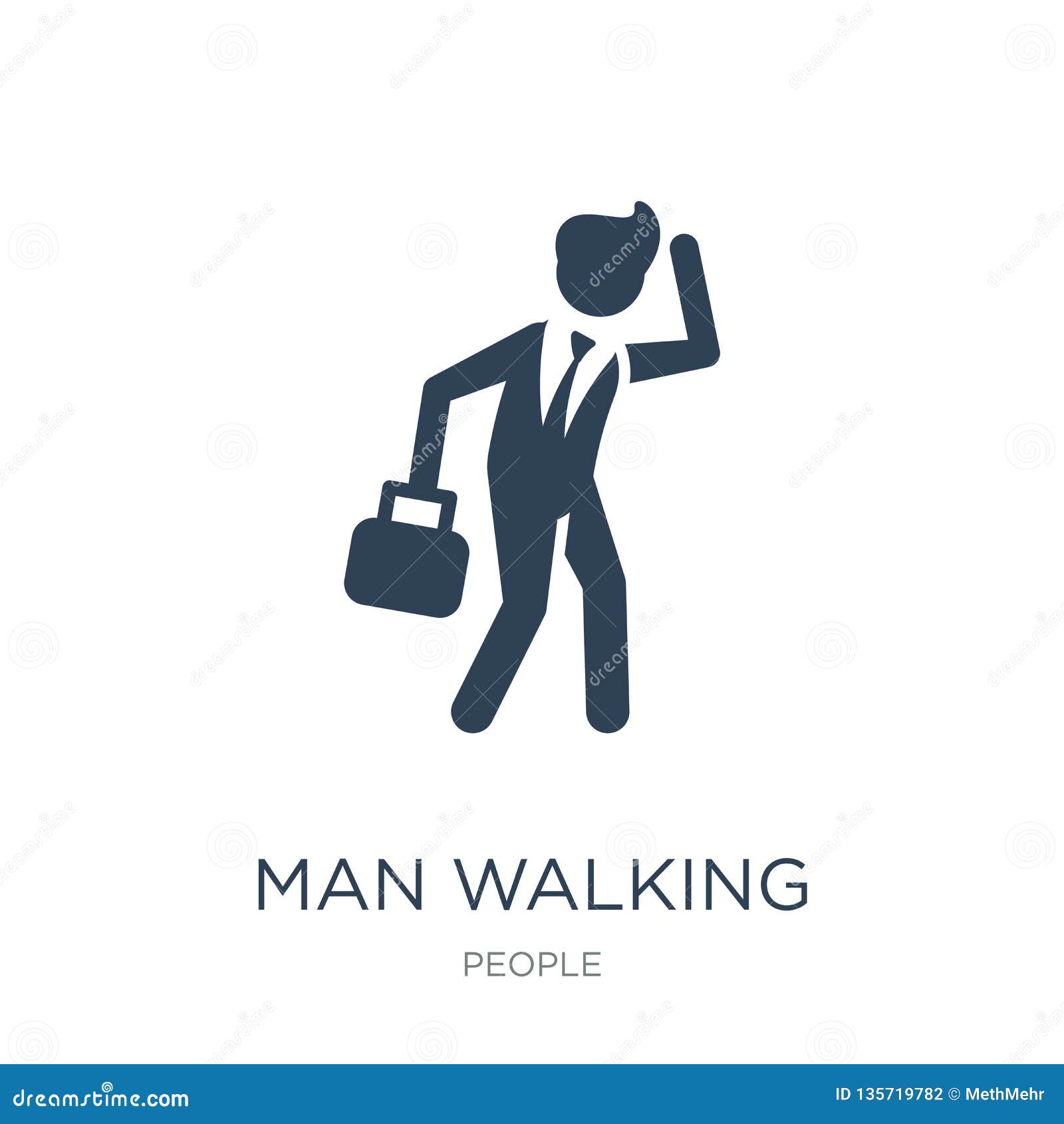 Man Walking through the Wind Icon in Trendy Design Style. Man Walking ...