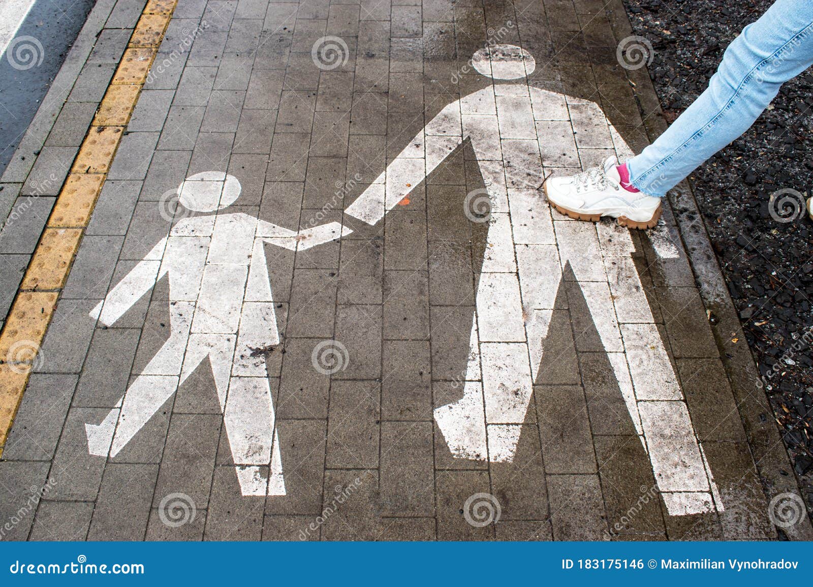 A Man Walks Along a Pedestrian Path Stock Photo - Image of nature ...