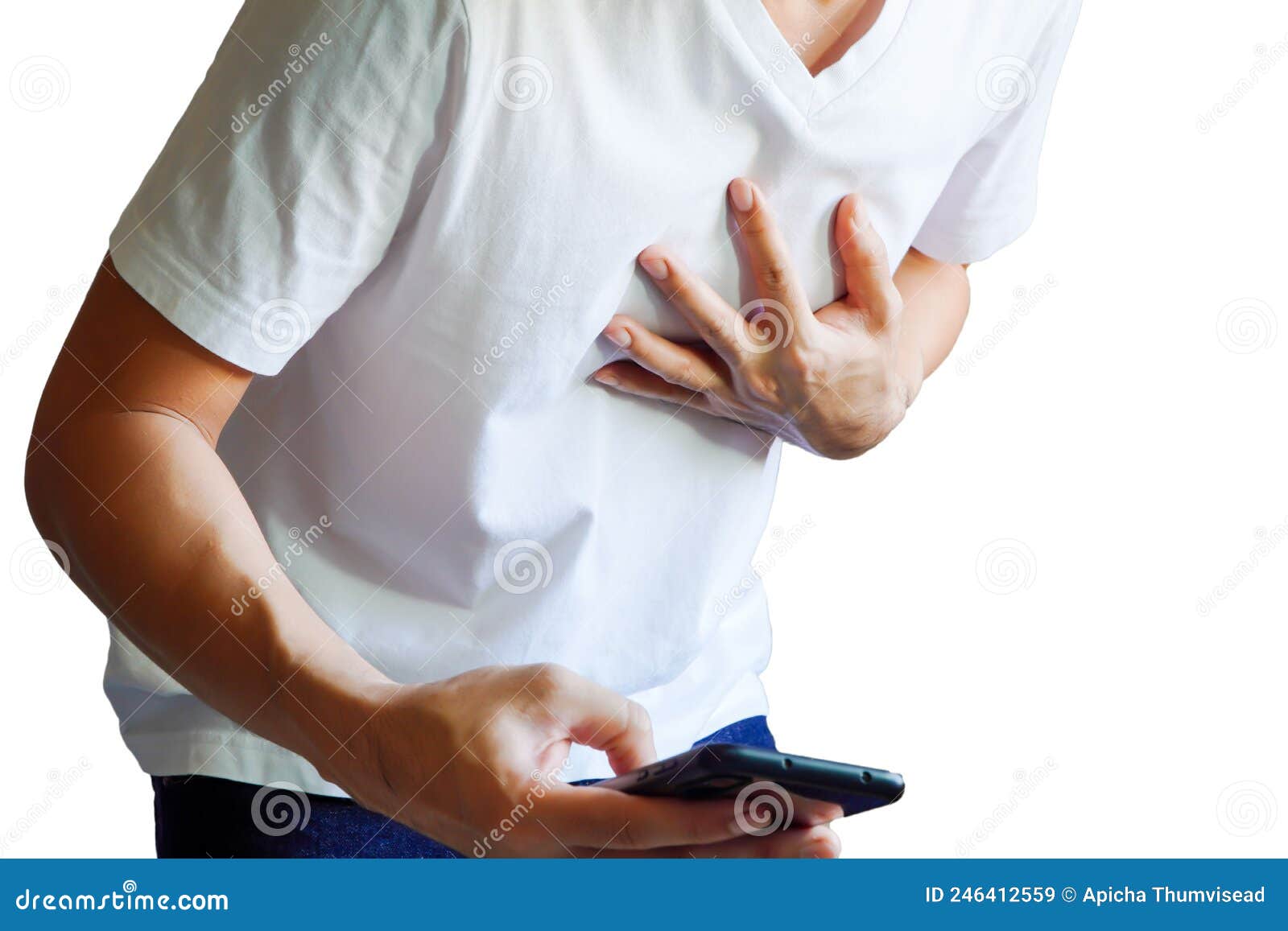 Man Walks with a Cell Phone 911 To Make an Emergency Call, at Risk of ...