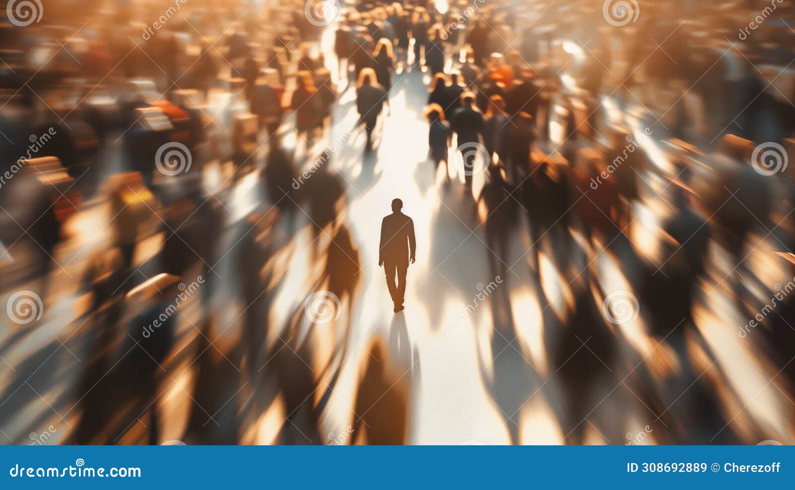 A Man Walks Confidently among the Crowd Stock Image - Image of crowd ...