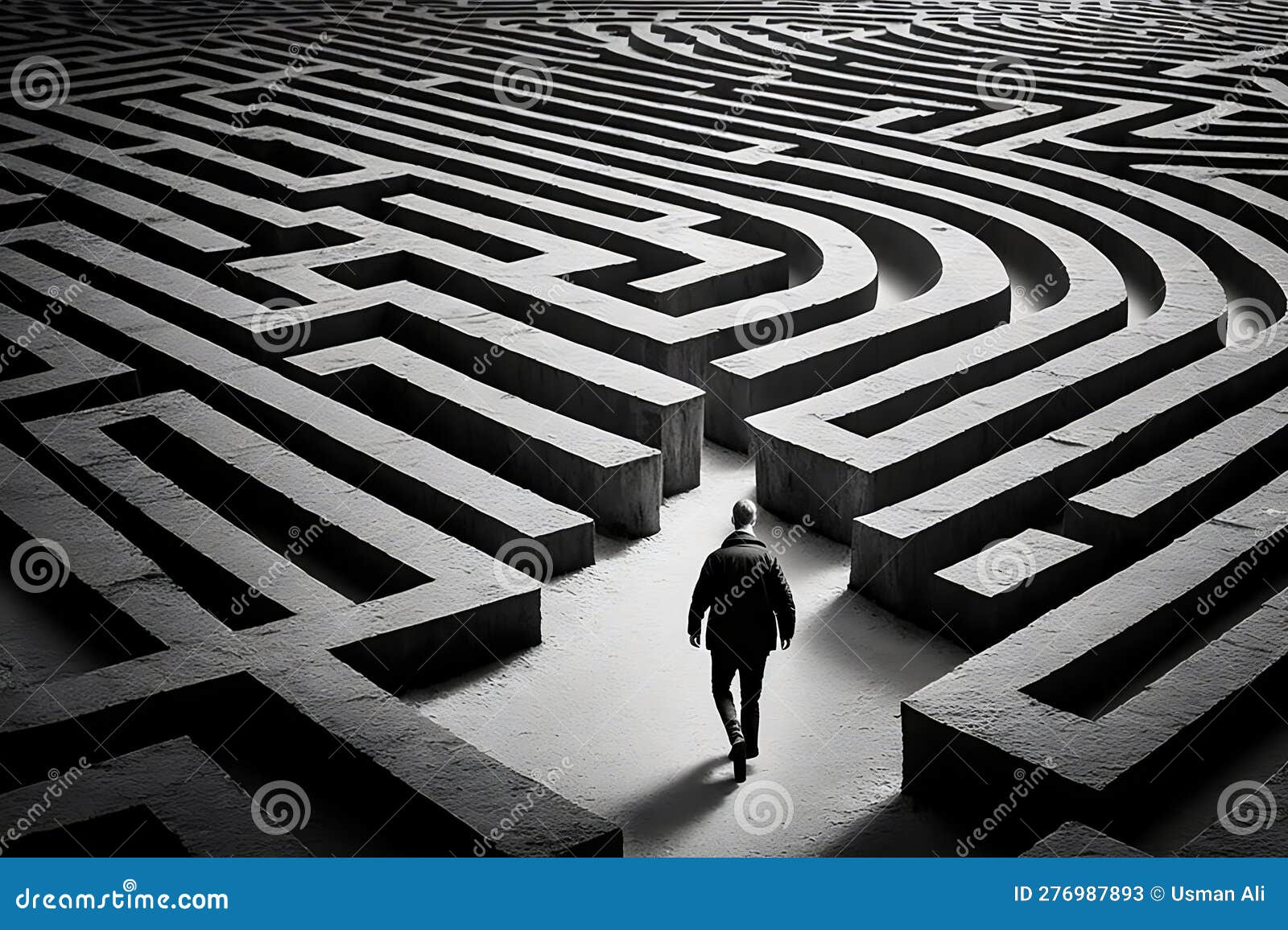A Man Walks into a Large Labyrinth, Searching for a Solution To a ...