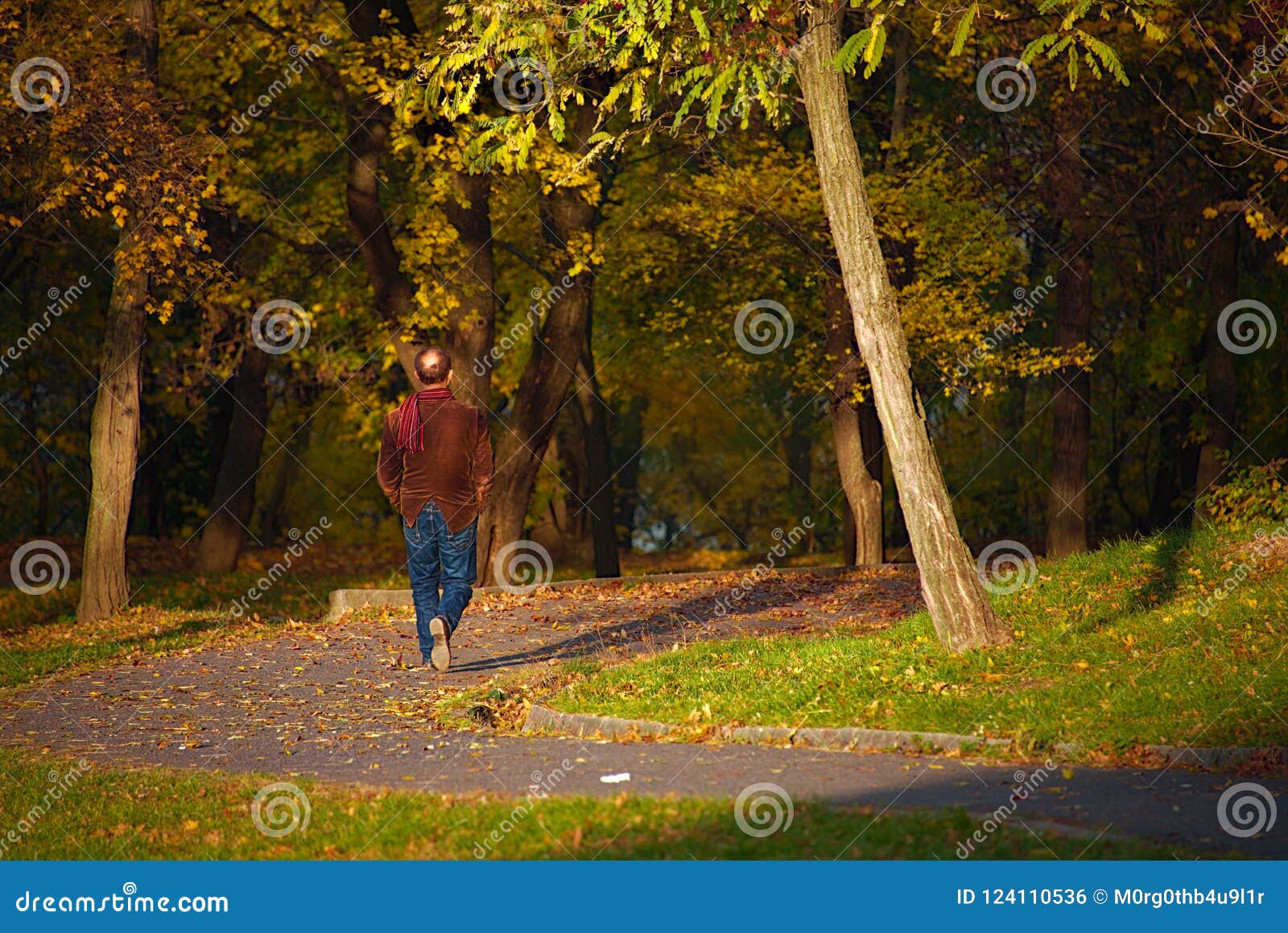 Man Walks on Path in the Warm Afternoon Sunlight Editorial Photo ...