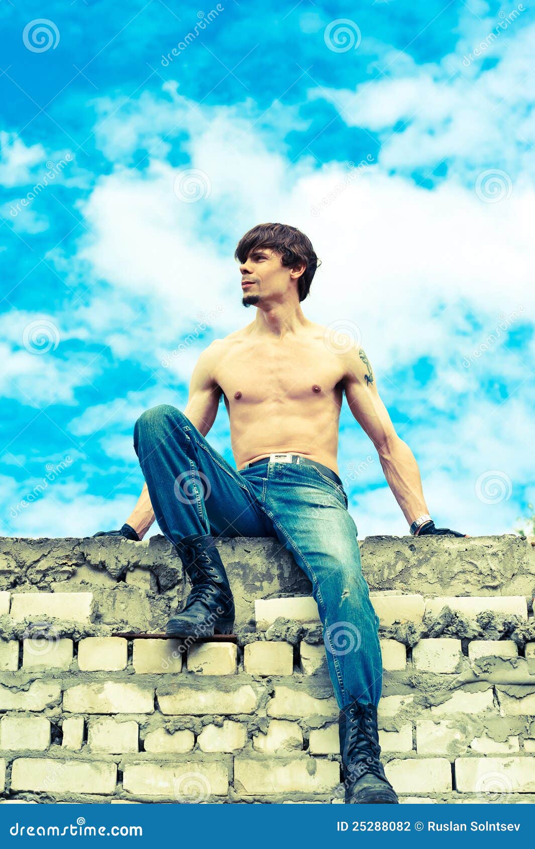 Man on the wall stock photo. Image of caucasian, hold - 25288082