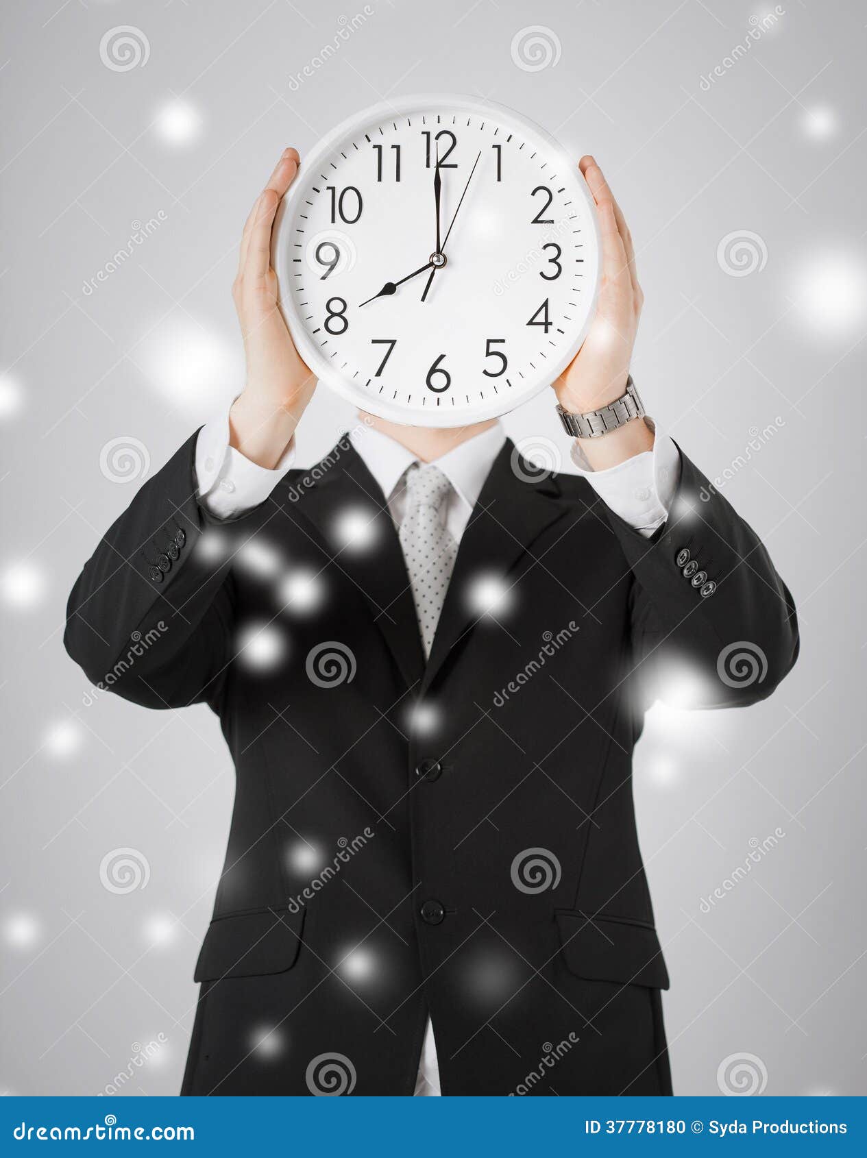 Man with wall clock stock photo. Image of deadline, reminder - 37778180