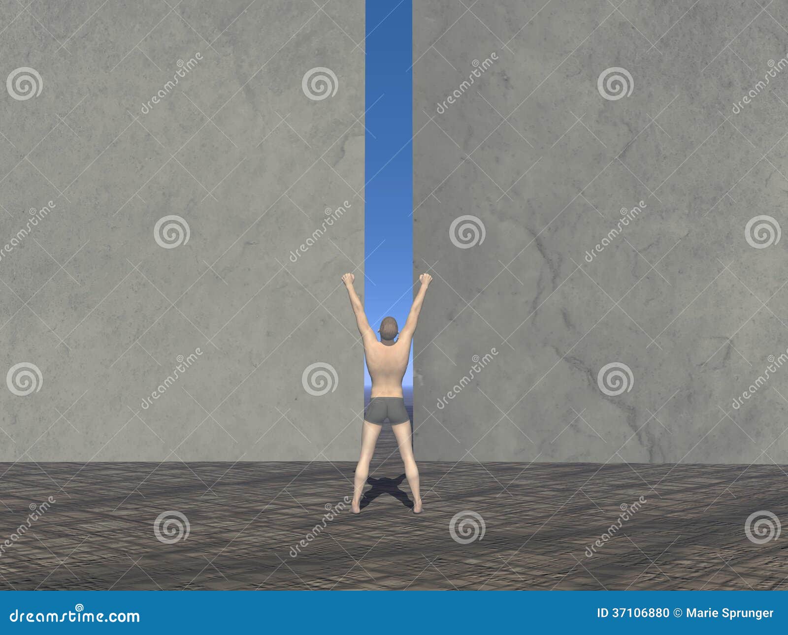 A man and wall stock illustration. Illustration of person - 37106880