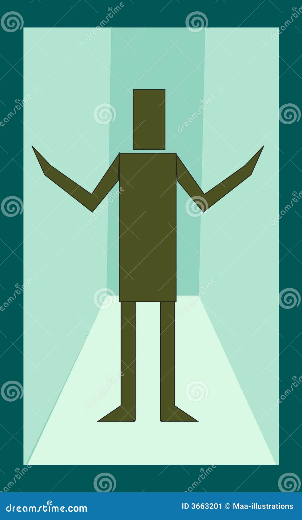 Man between walls stock vector. Illustration of frequency - 3663201