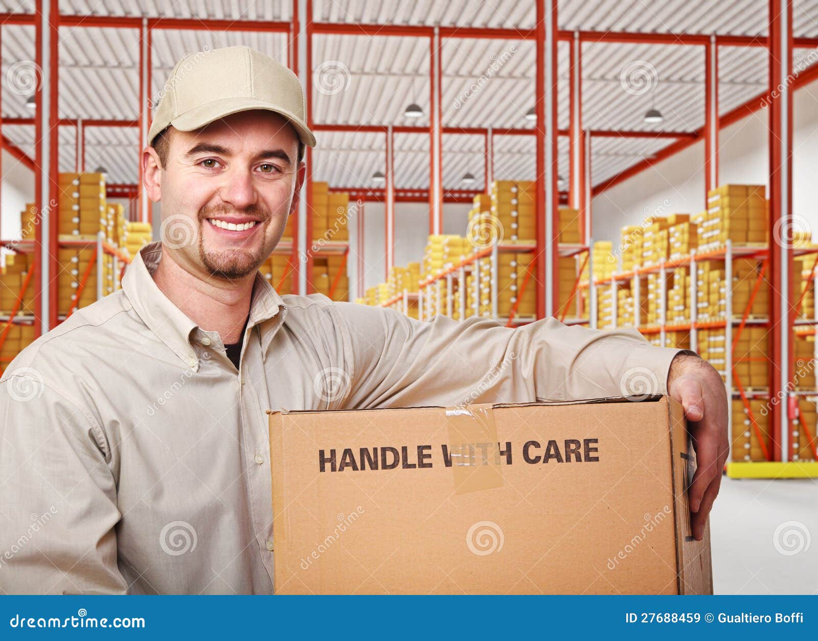 Man in warehouse stock image. Image of distribution, shipping - 27688459