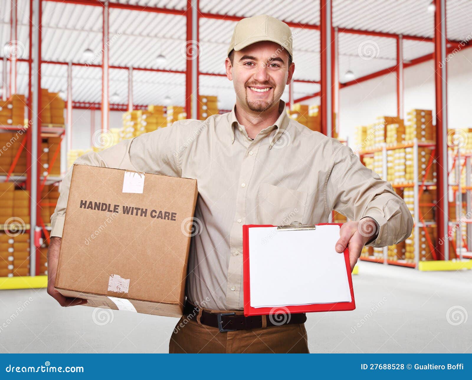Man in warehouse stock photo. Image of portrait, shipment - 27688528