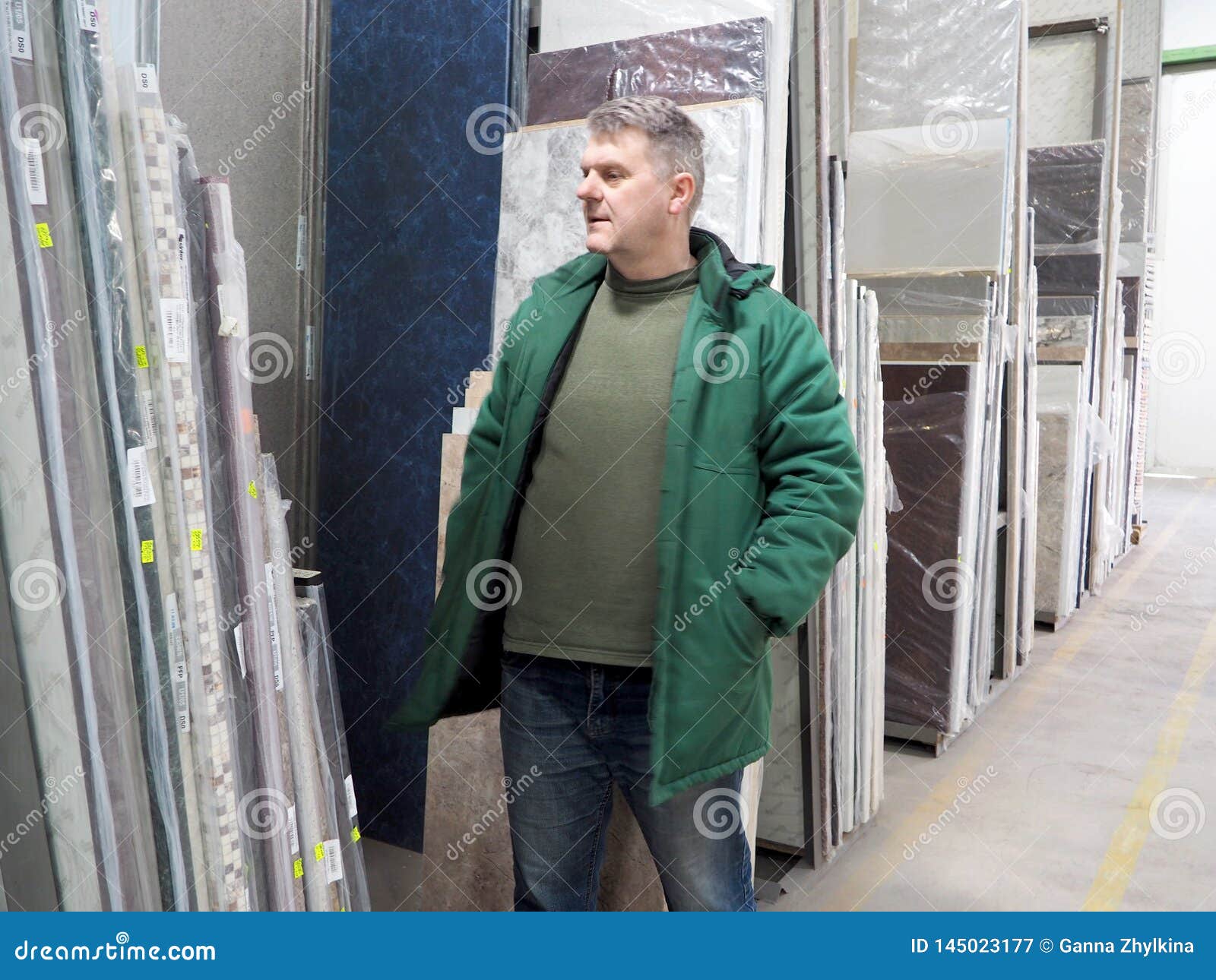 Man in a Building Materials Warehouse Stock Image - Image of industry ...